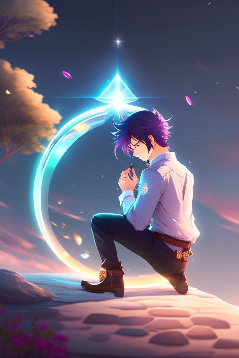 Lexica - Anime style, Kneeling man holding an engagement ring to ...