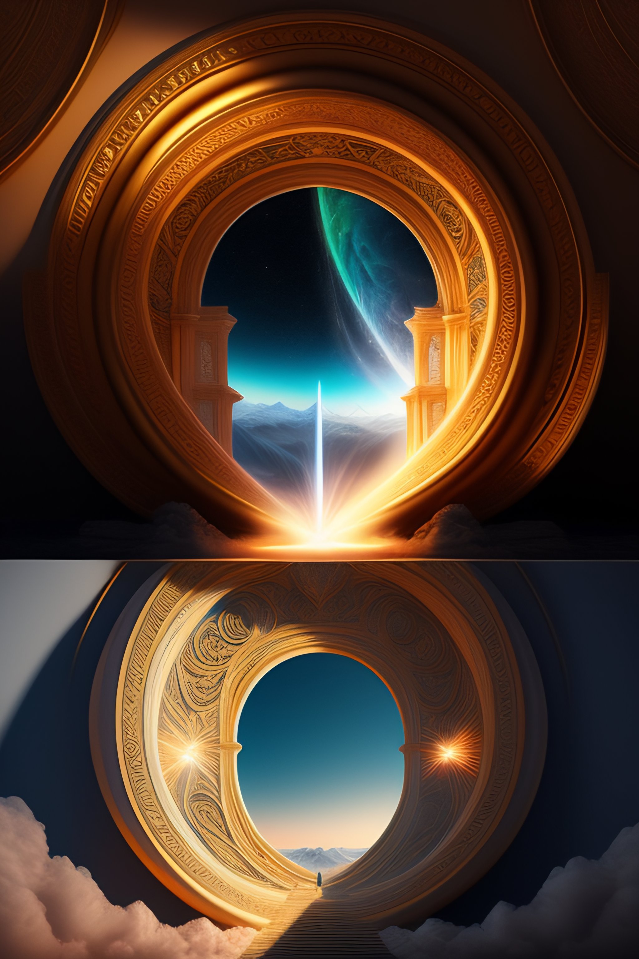 Lexica - Flashing portals from heaven, digital painting, digital ...