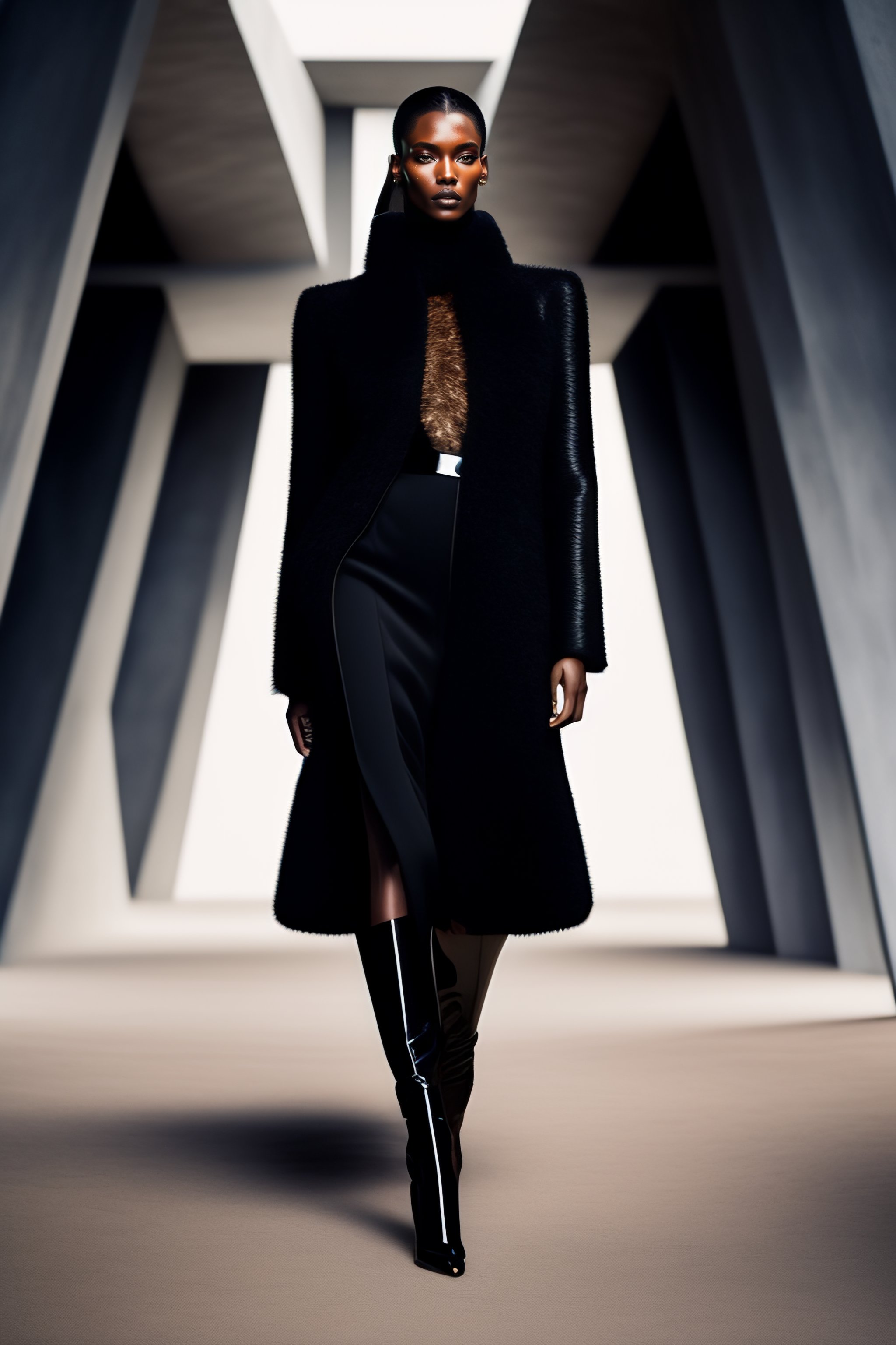 Lexica - Hyperrealistic haute couture fashion model wearing fuzzy ...