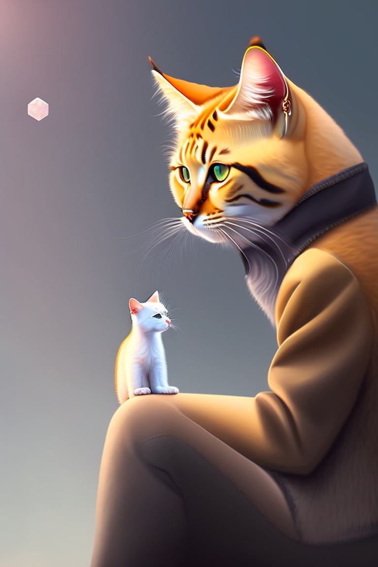 Lexica - Minimalist, human stroking cat, letter FAAH below, beautiful