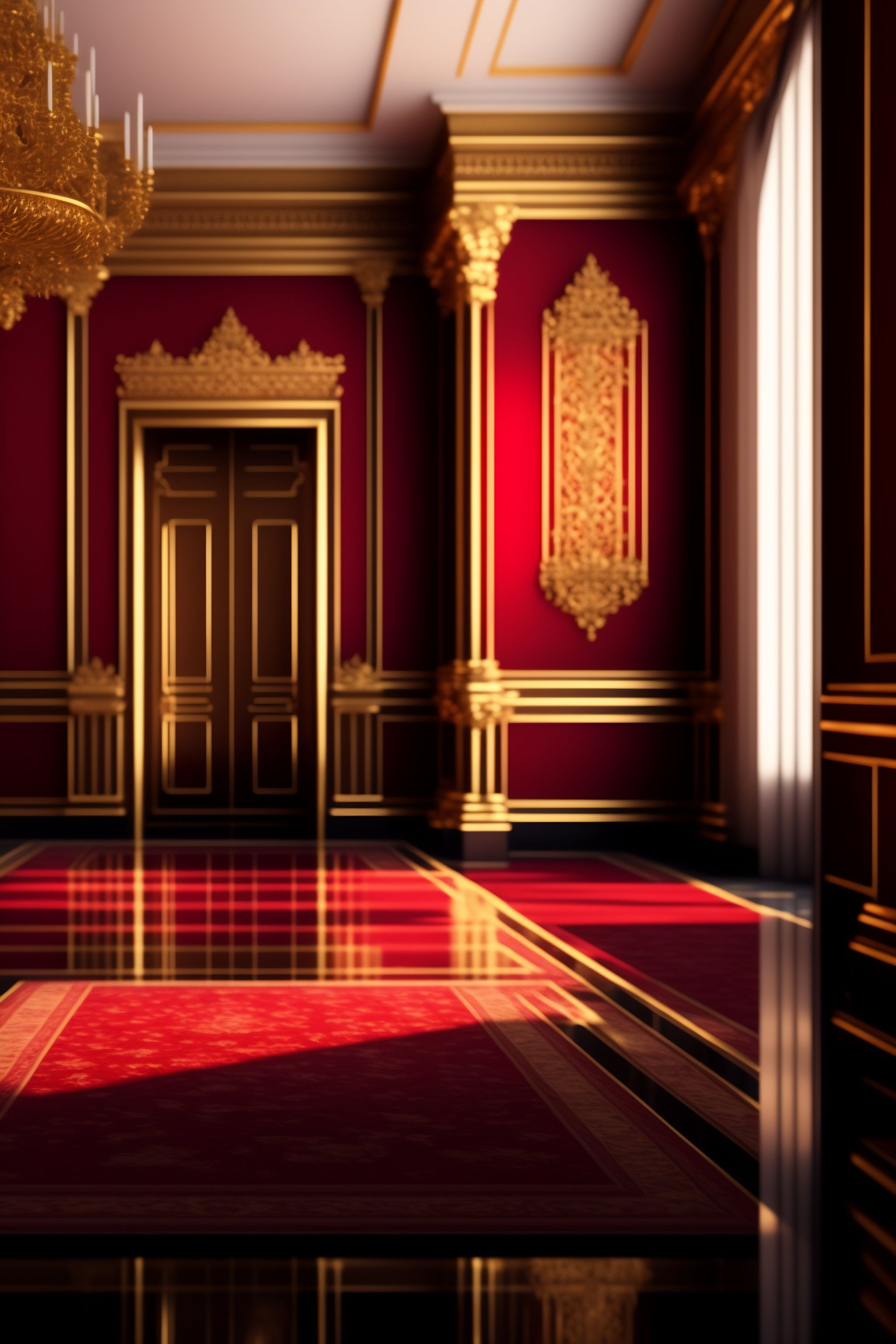 Lexica - Palace, inside, kingdom, luxury, red, gold, far distance, big ...