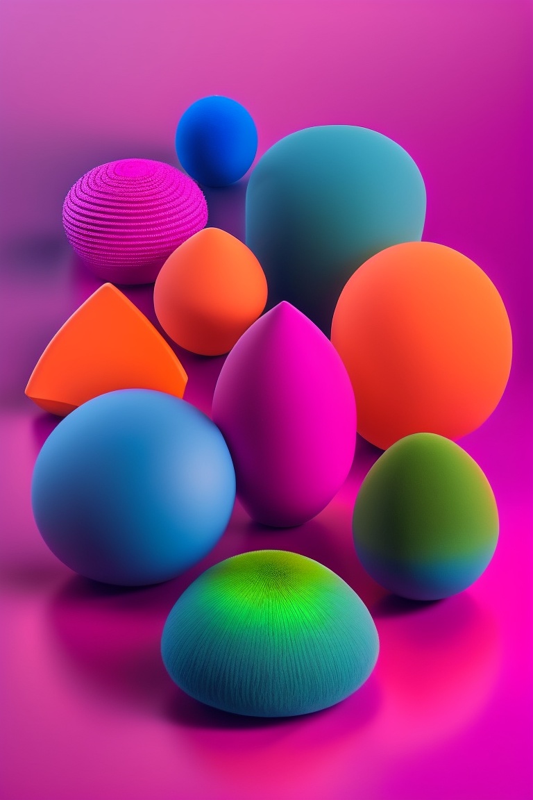 Lexica - There are several undefined shapes on a magenta background ...