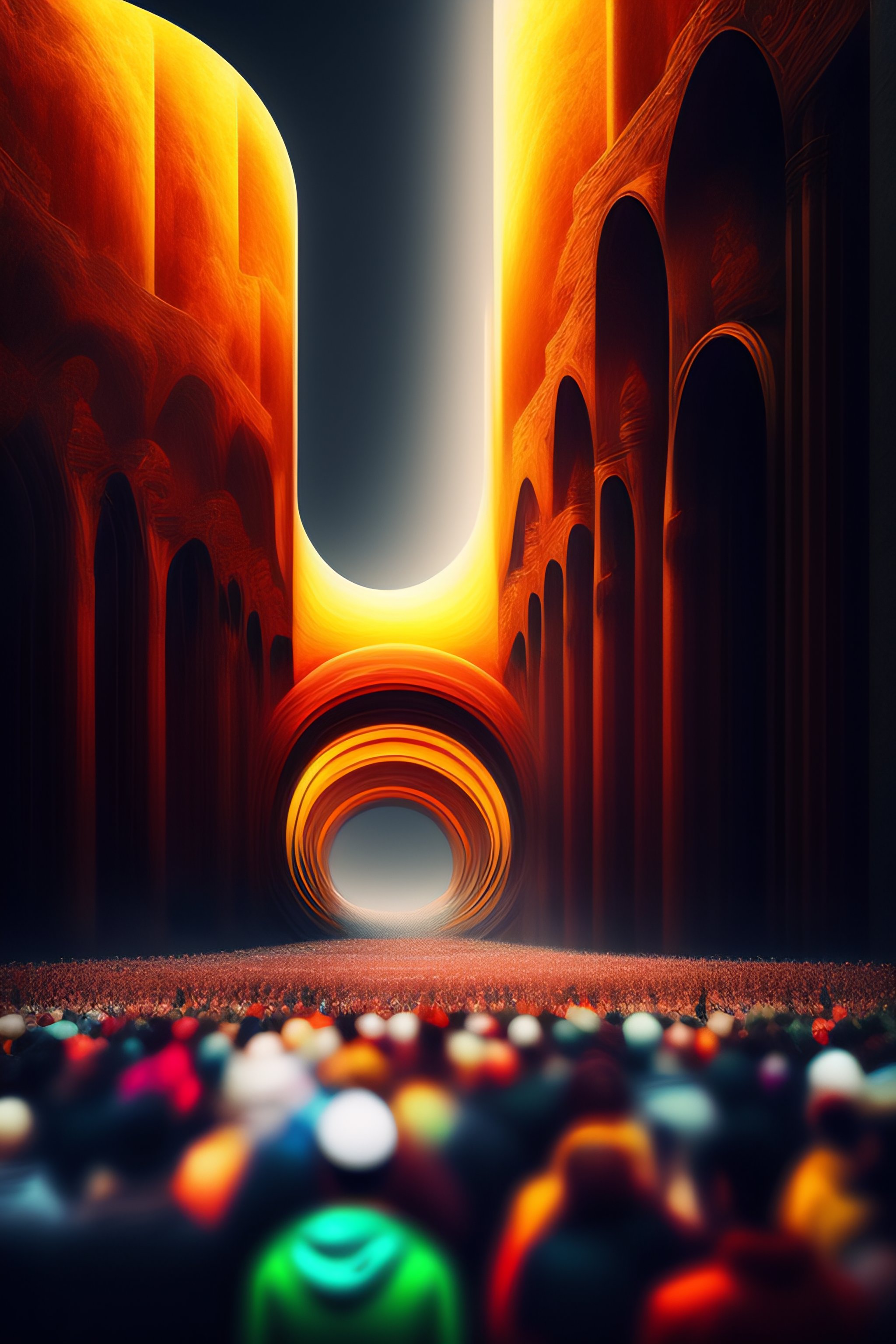 Lexica - Crowd, 3D, SCA art, abstract