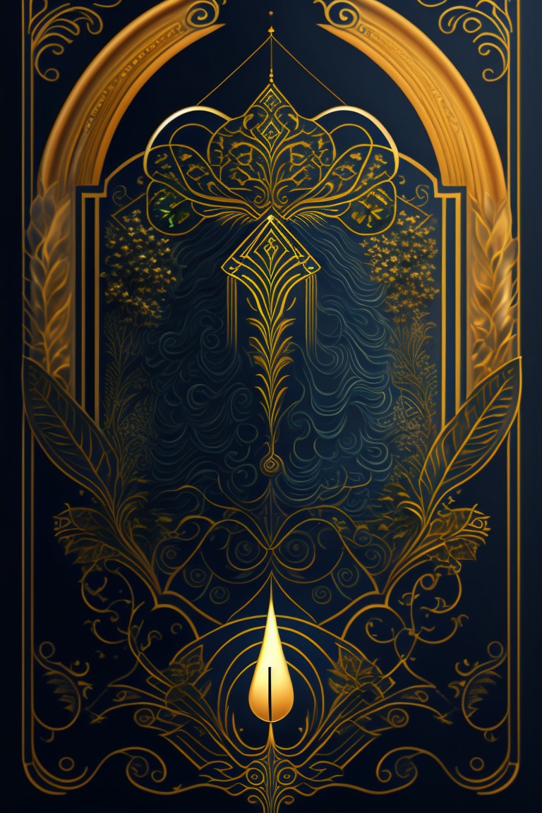 Lexica - Tarot card, mythical forest beast, 2D line art