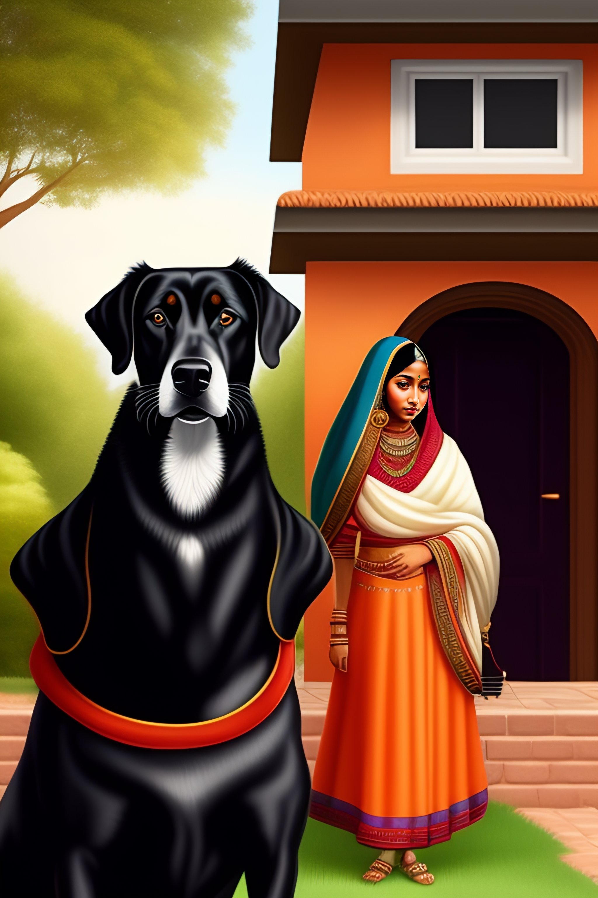 Lexica - Produce a stylized illustration of a sikh family, with the ...