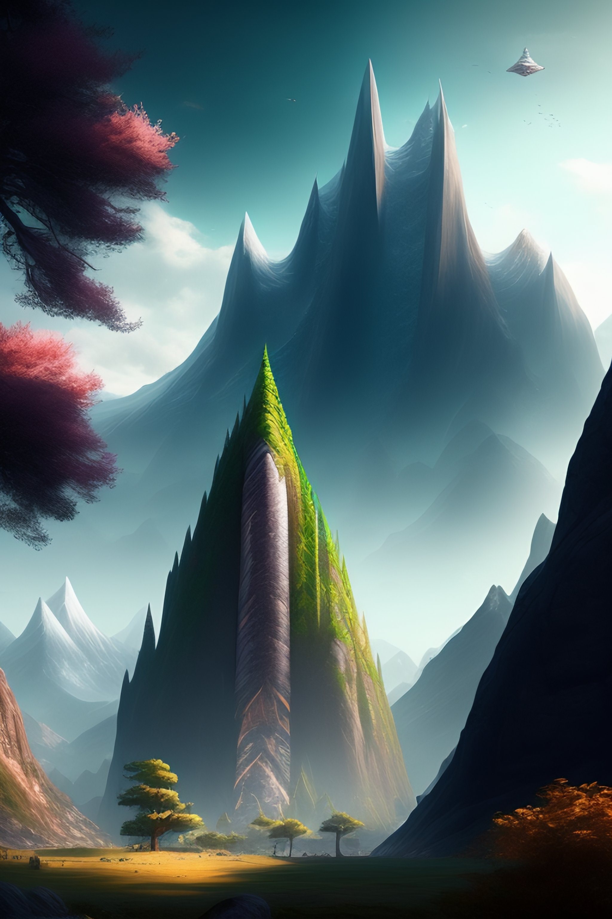 Lexica - Giant Epic Fantasy Tree, massive mountains, Sebaot