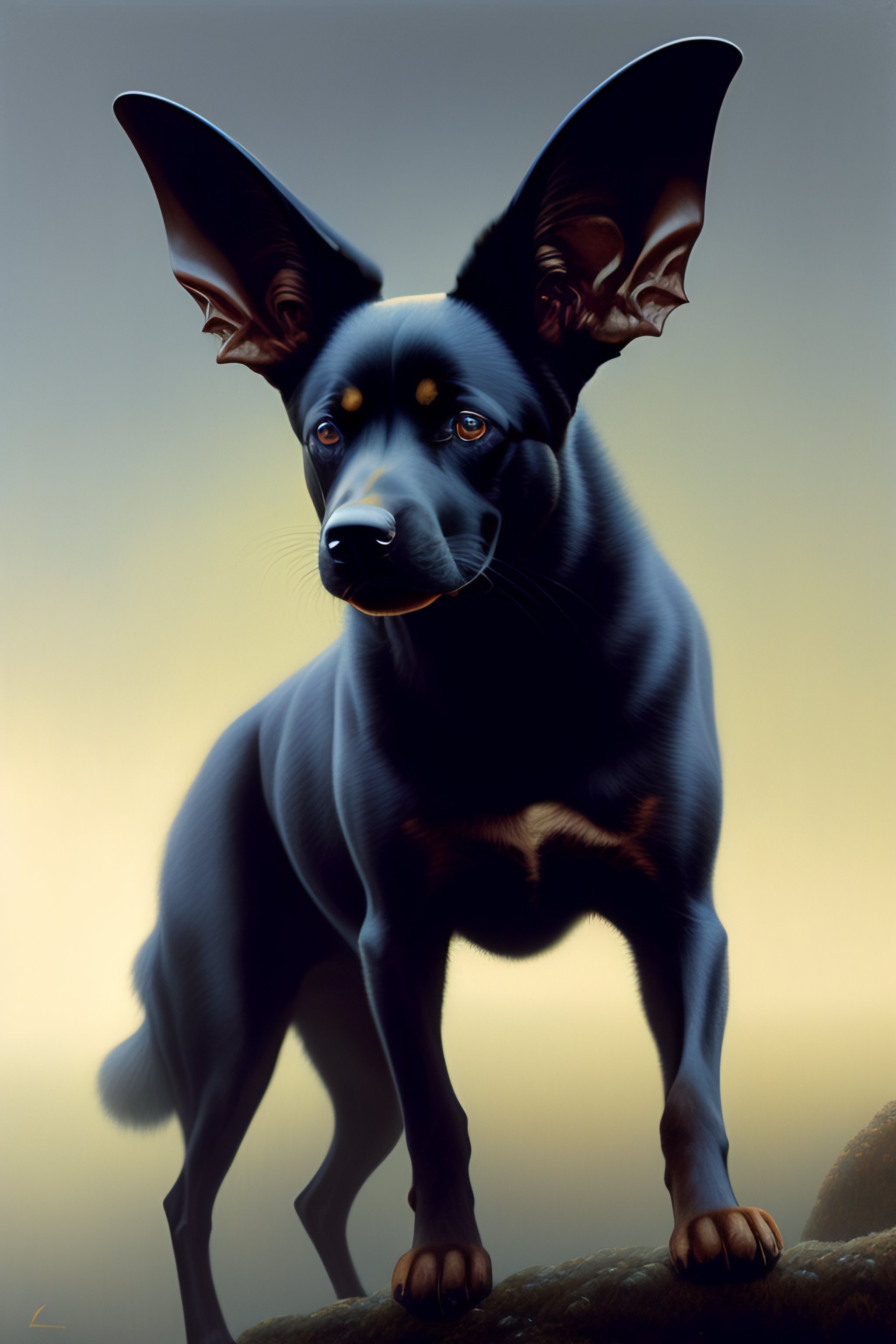 Lexica - Painting of (((((bat dog crossover))))) by zdzislaw beksinski ...