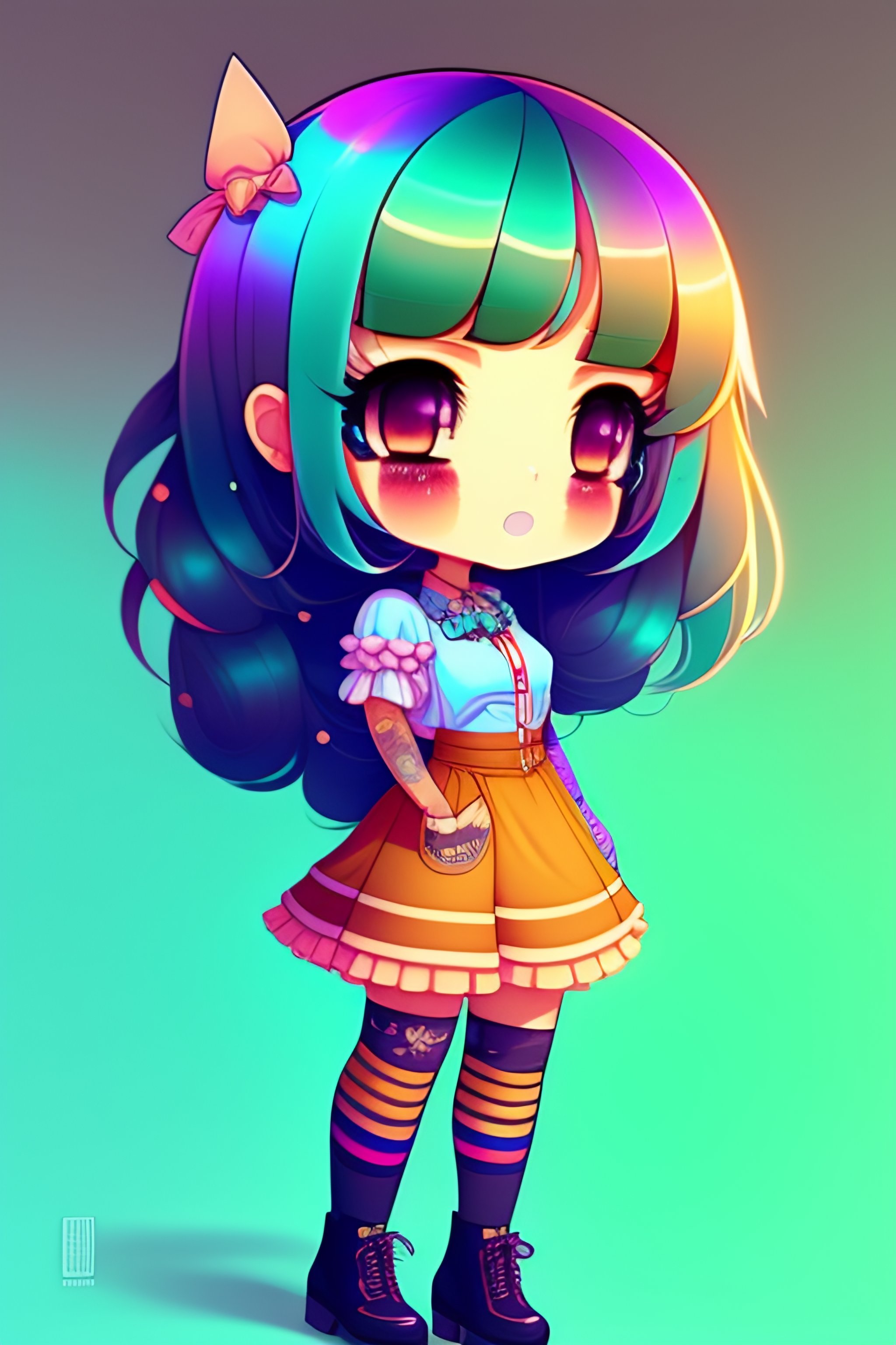 Lexica - Chibi art style, adorable brown skin girl with big brown eyes ...