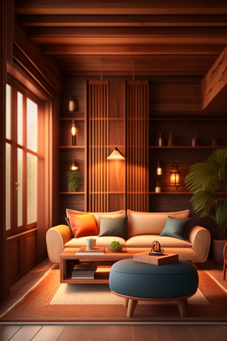 Lexica - "Capture a photorealistic image of a rustic living room ...