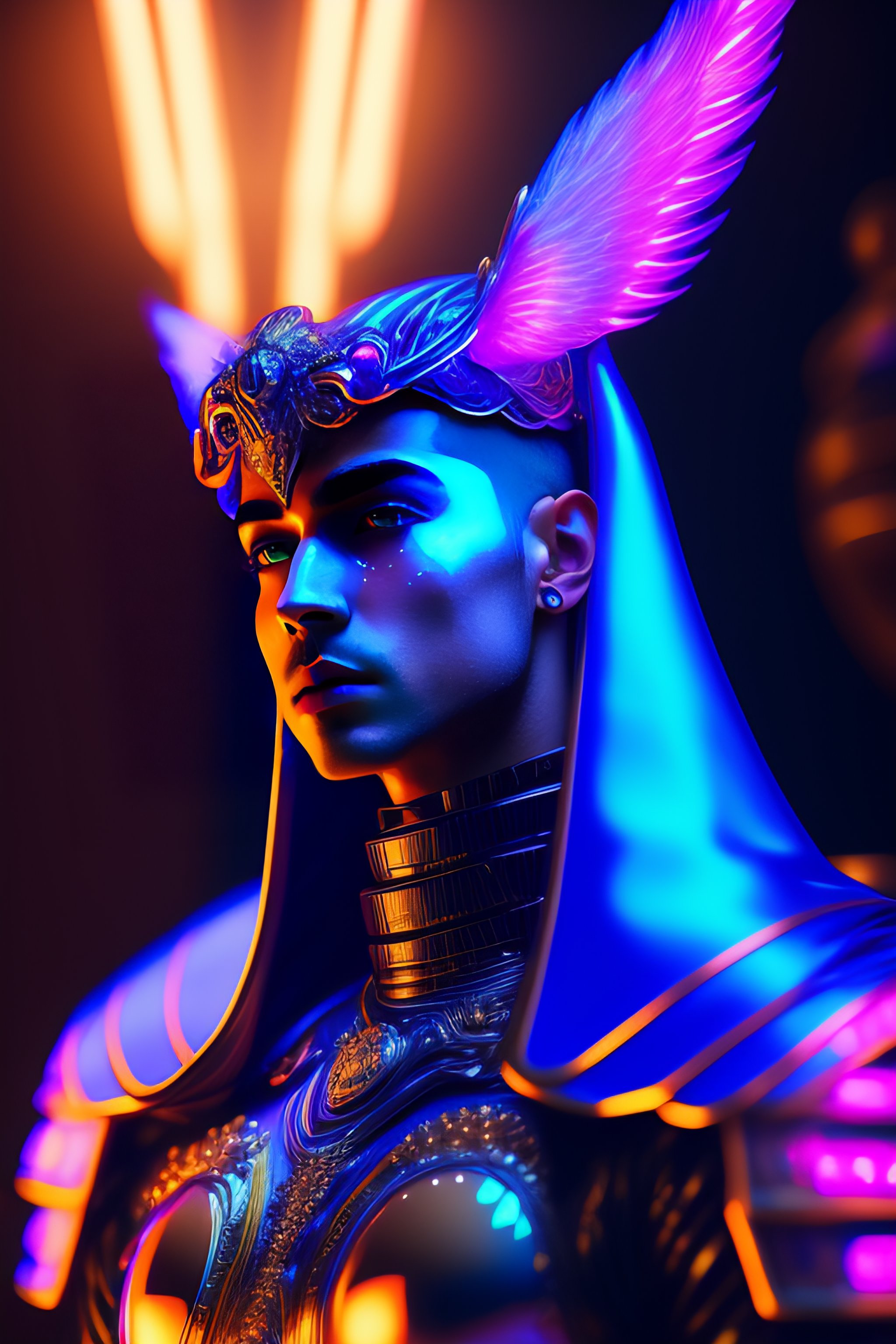 Lexica - Full-body rococo and cyberpunk delicate neon crystalline ...