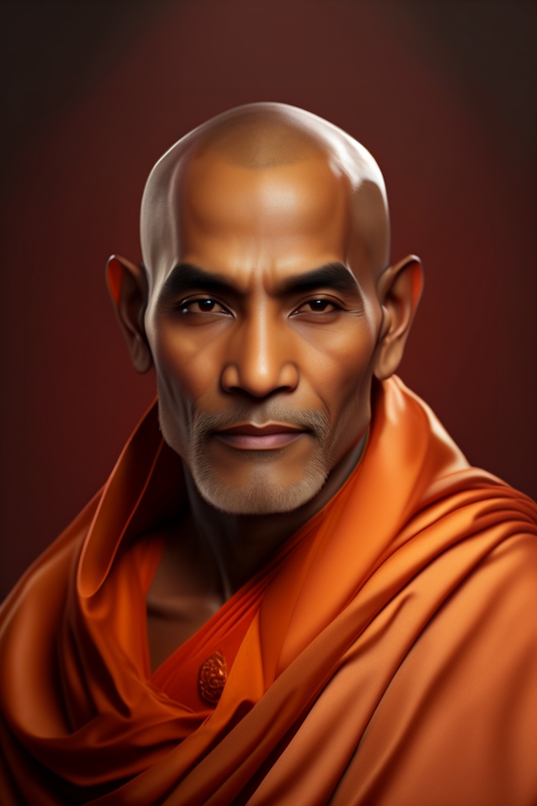 Lexica - Indian monk 50 age front face, no hair