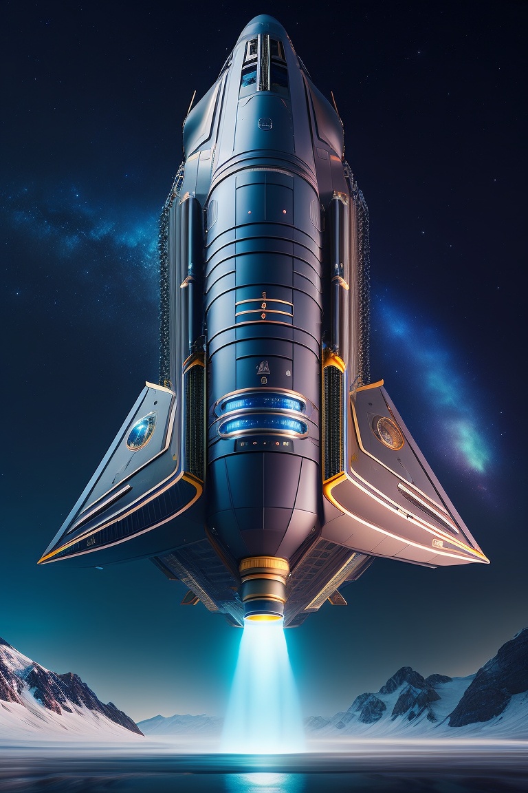 Lexica - A horizontal gray spaceship with numerous intricate pipes ...