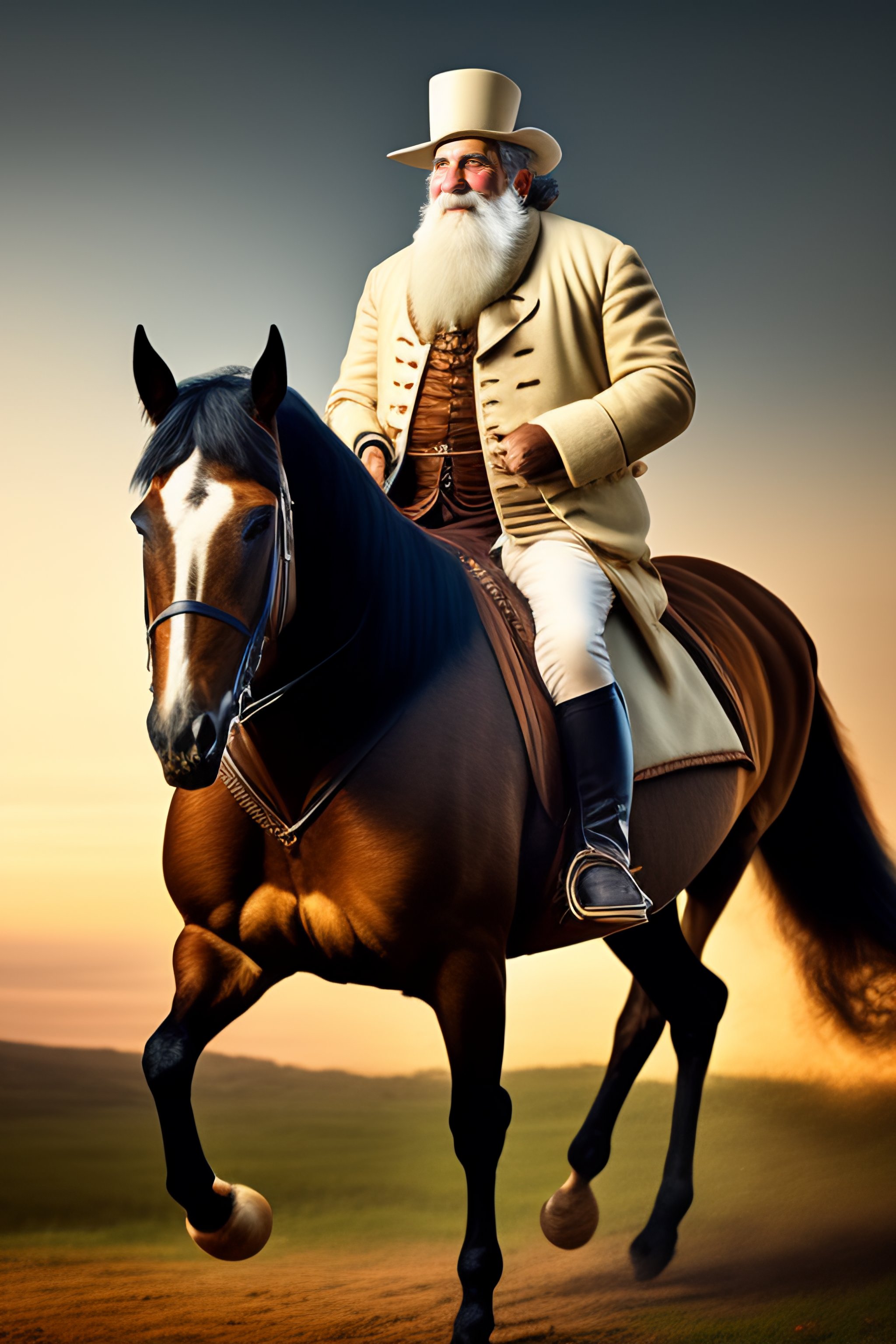 Lexica - 18th century old Jewish man with a white beard riding a horse ...
