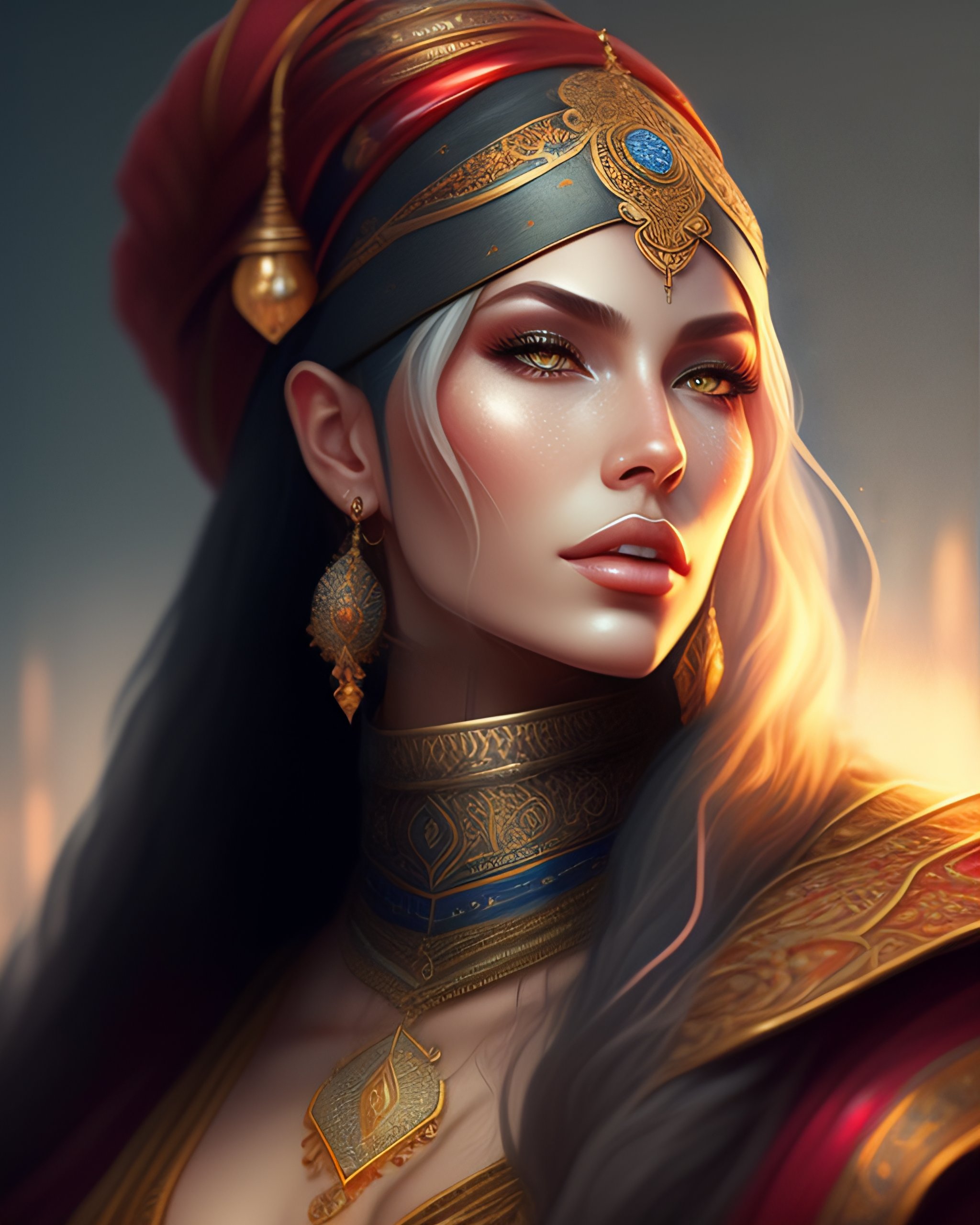 Lexica - A highly detailed illustration of Tatar witch-cyborg ...