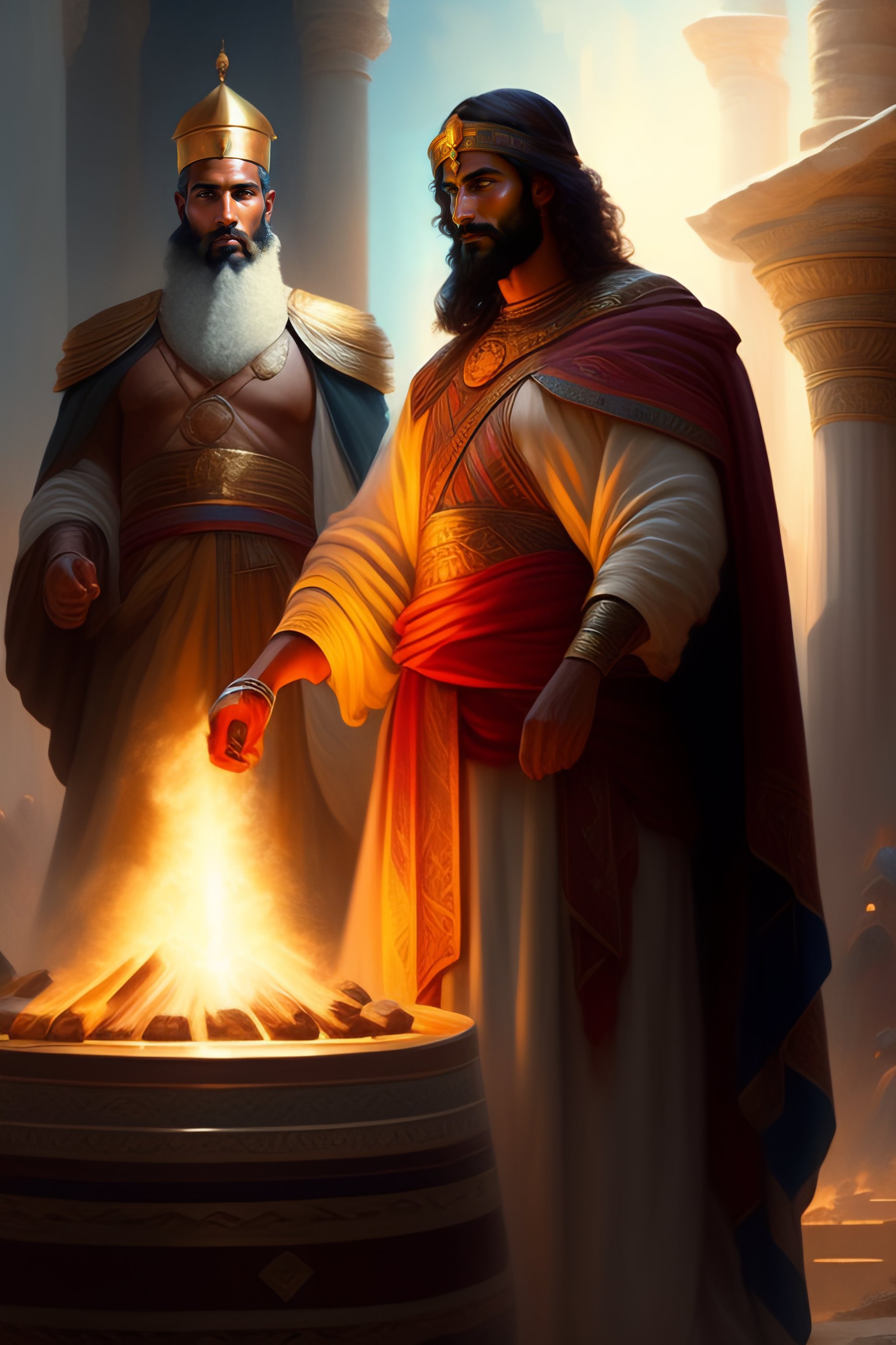 Lexica - Portrait of Joseph of Biblical Egypt, Jesus smiling, Furnace ...