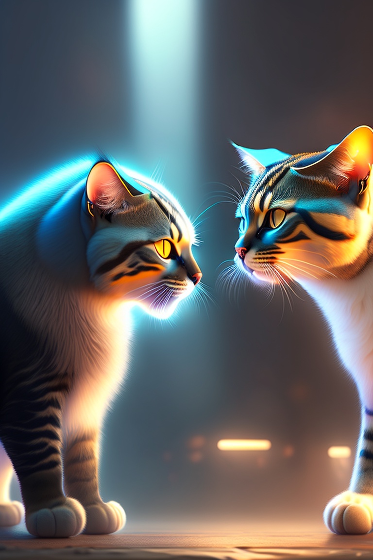 Lexica - Two cats fighting, key lighting, soft lights, foggy, 8 k ...