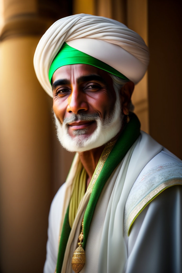 Lexica - A real portrait of Sufi man, Tanning skin,warm, light chin ...