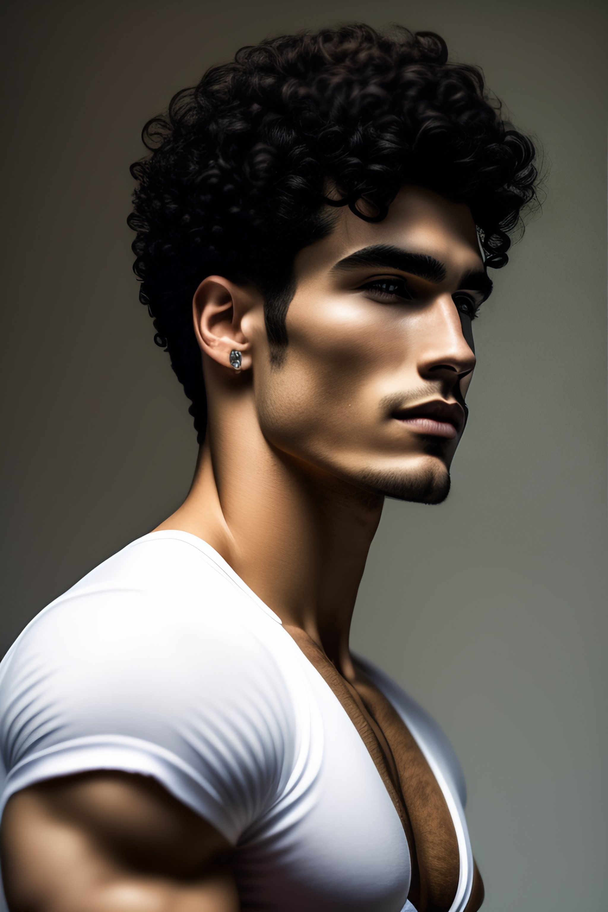 Lexica - A beautiful man with a sharp jaw, white skin, a little muscle ...