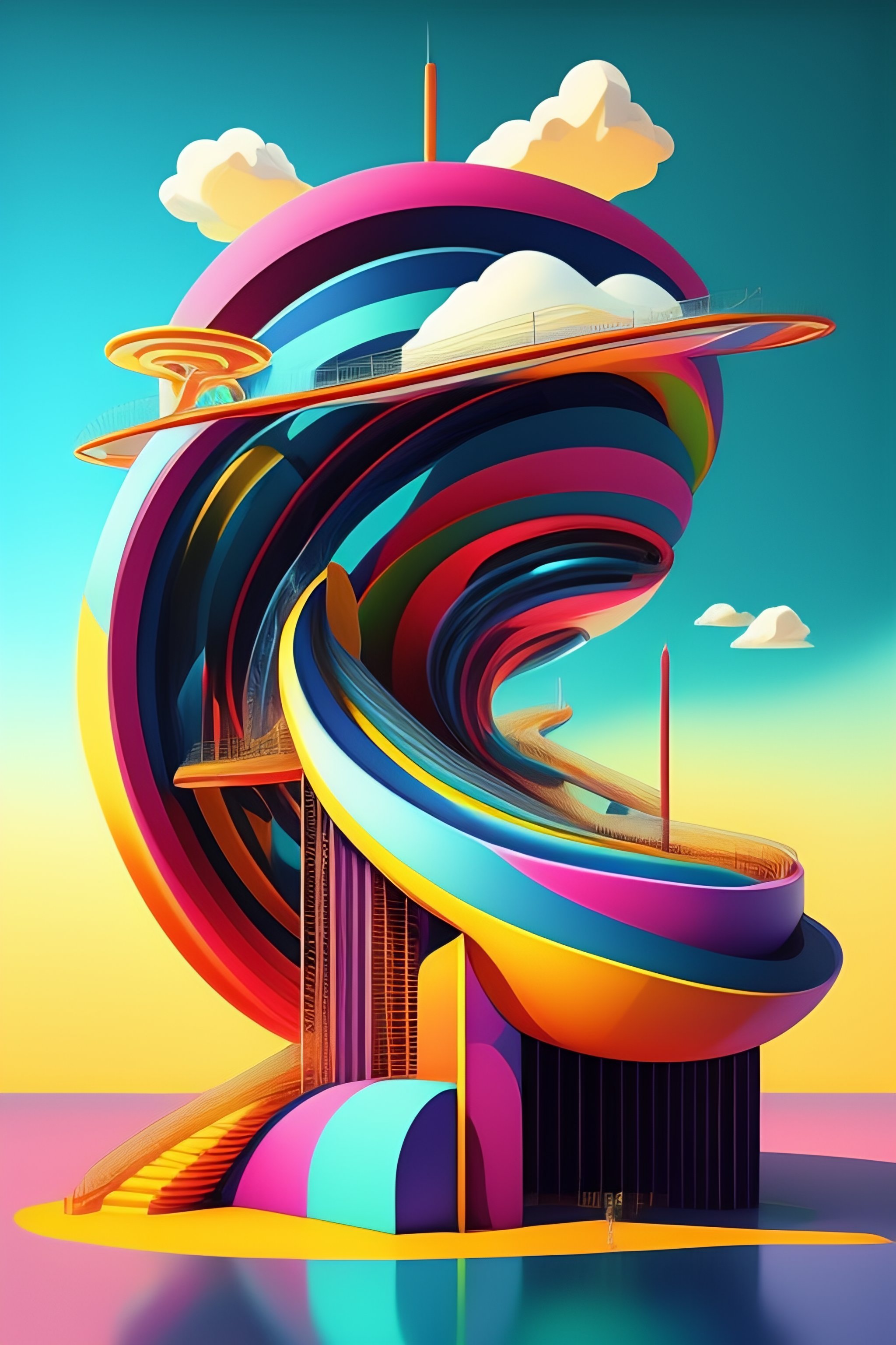 Lexica - Roller coaster, concept art, digital painting, suprematism ...