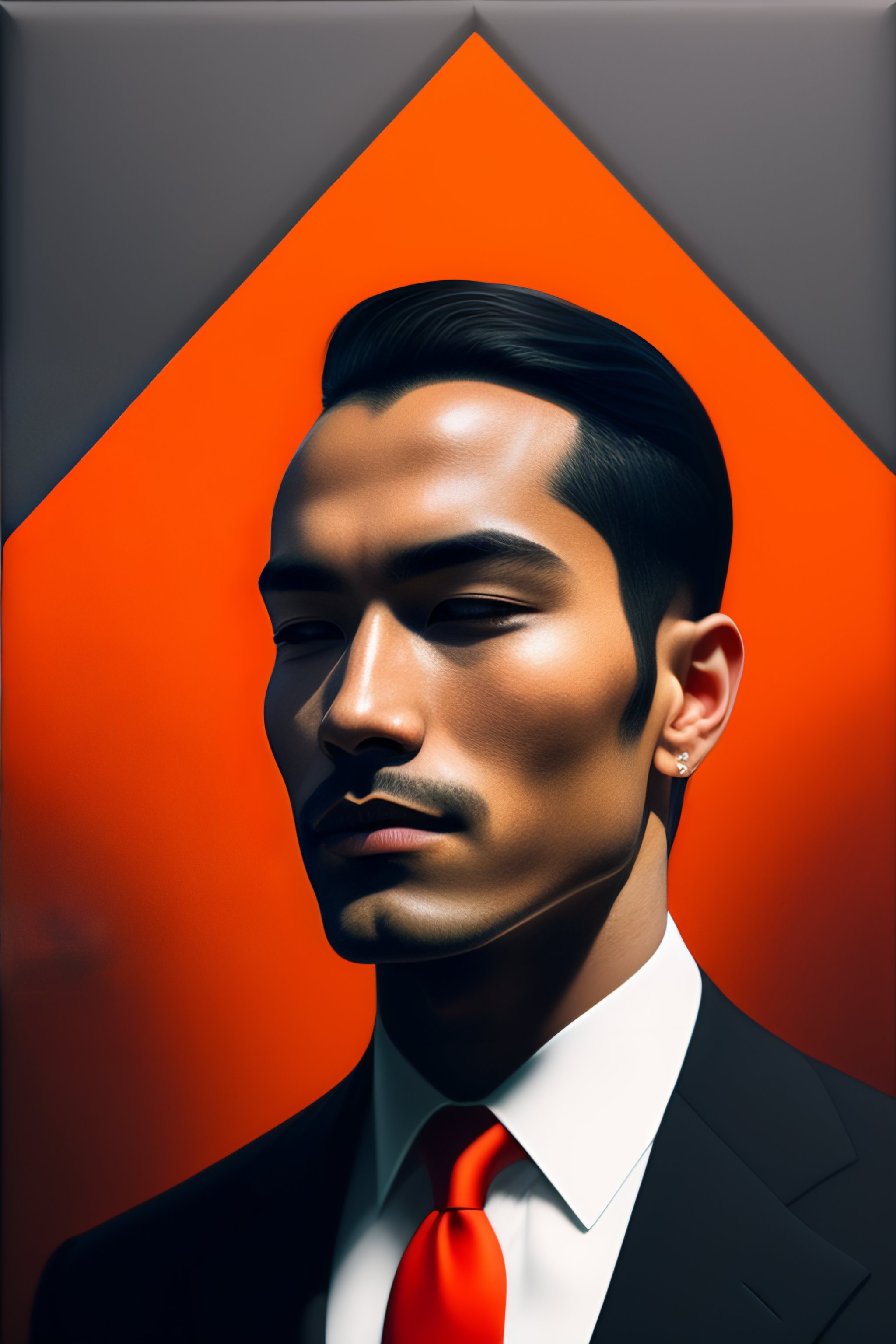 Lexica - Front view portrait of a man with a phone replacing his face ...