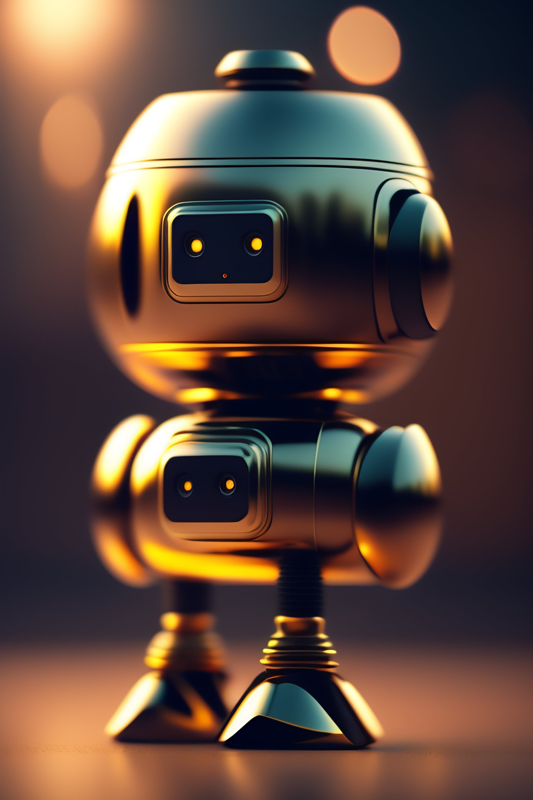 Lexica - Happy Minimalist robot in the shape of a paintbrush, beautiful ...