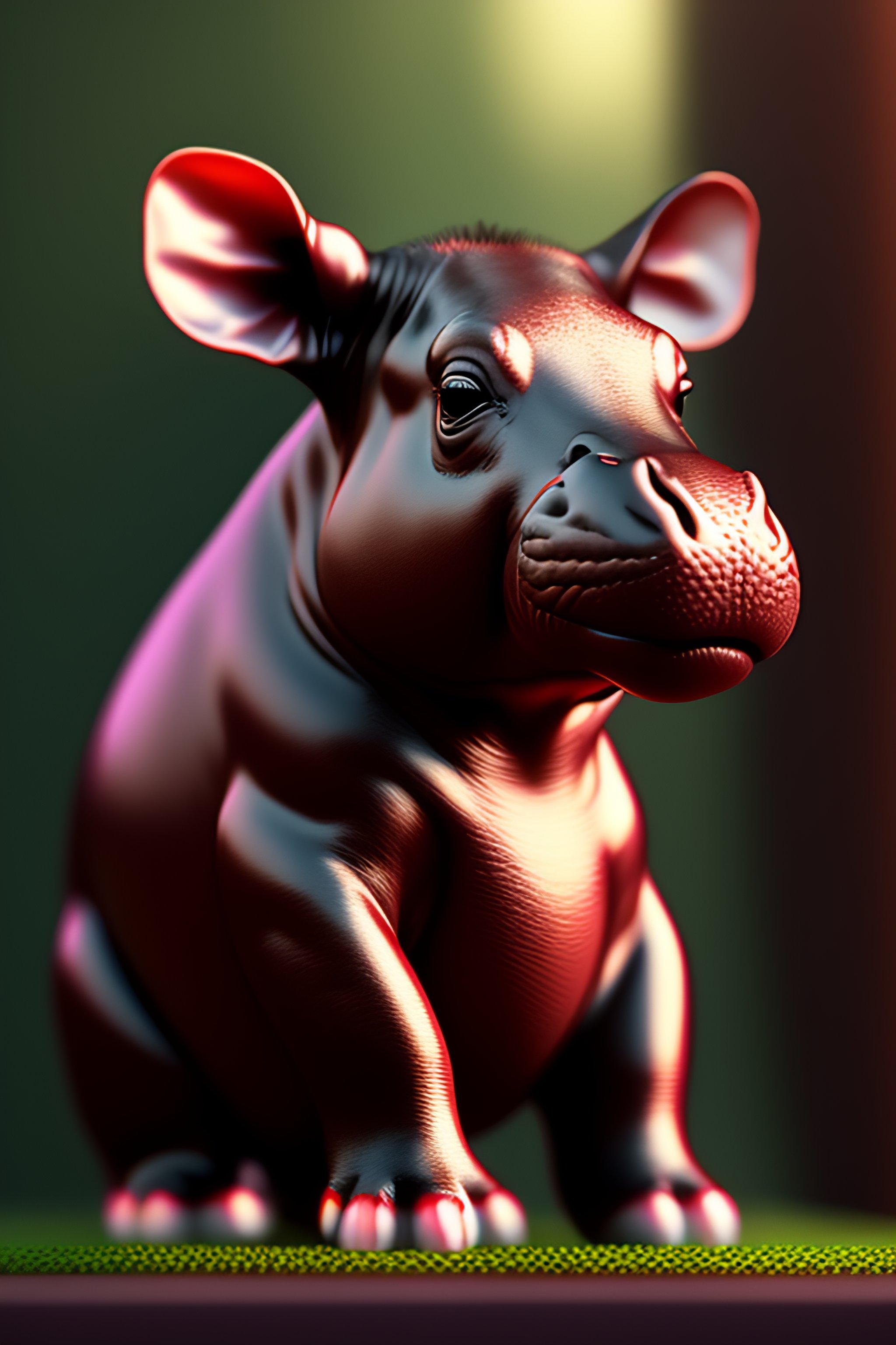 Lexica - Adorable baby hippopotamus mephistofeles, death, wings, arcane ...