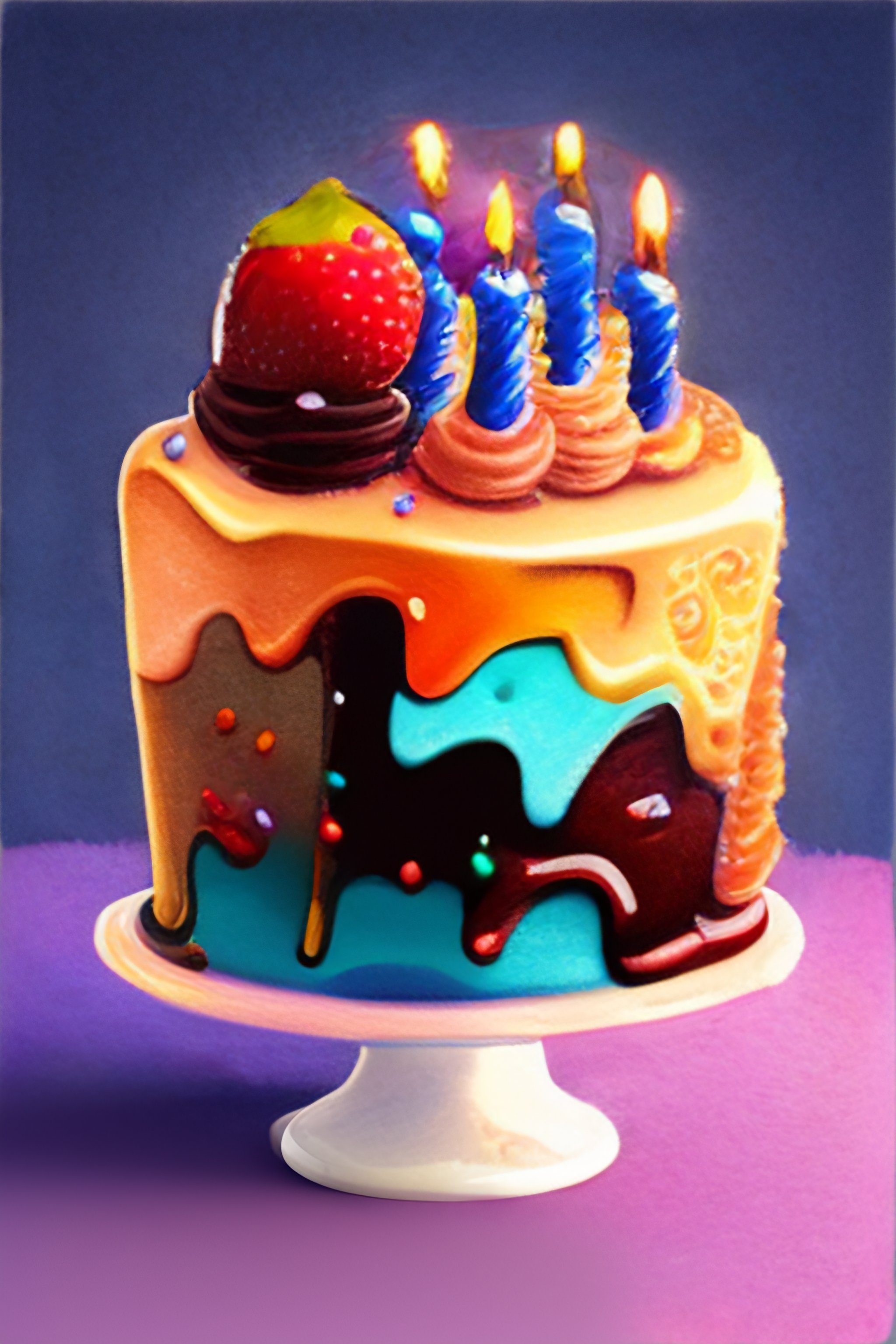 Lexica - Flat design, birthday cake