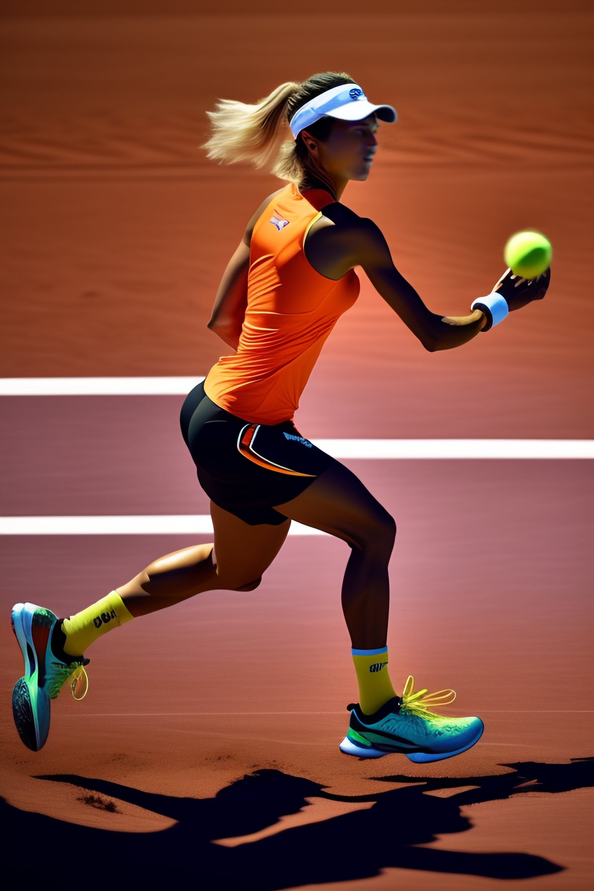 Lexica - Tennis player, motion, full body, dynamic posture