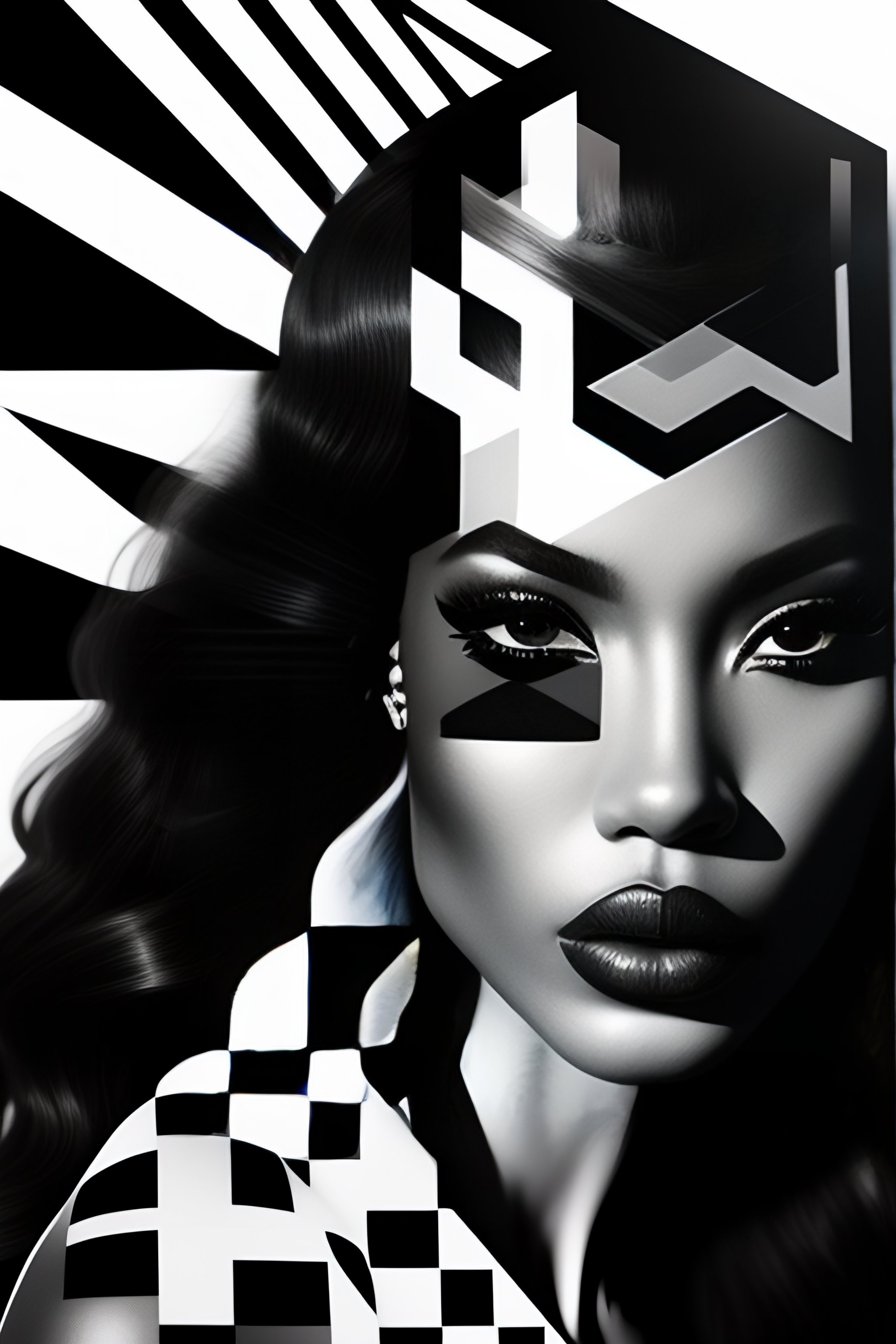 Lexica - Op art, hyper style girl portrait with the sexiest body ever, female model in street of ...