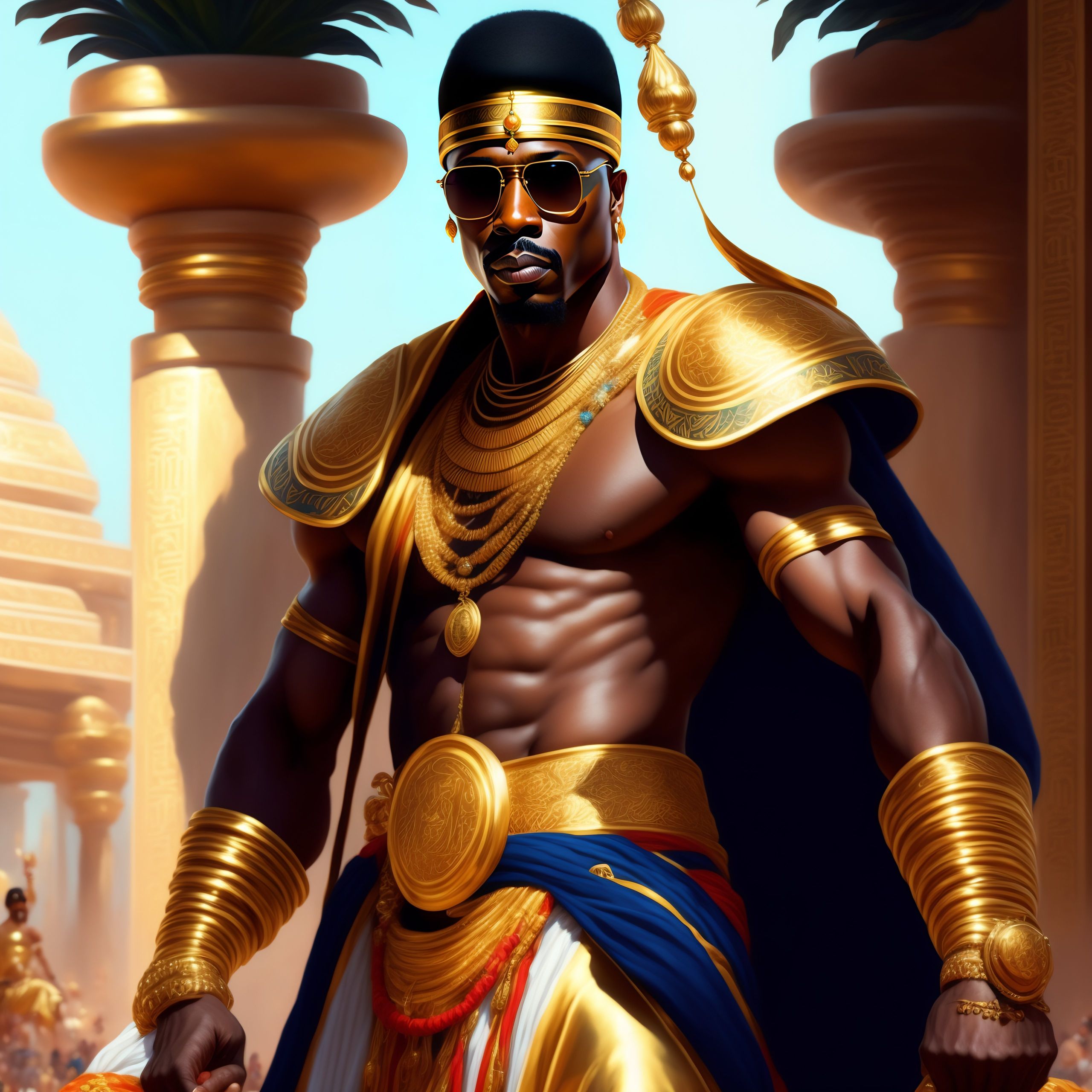 Lexica - MC Hammer in Egyptian clothing style, highly detailed, digital ...