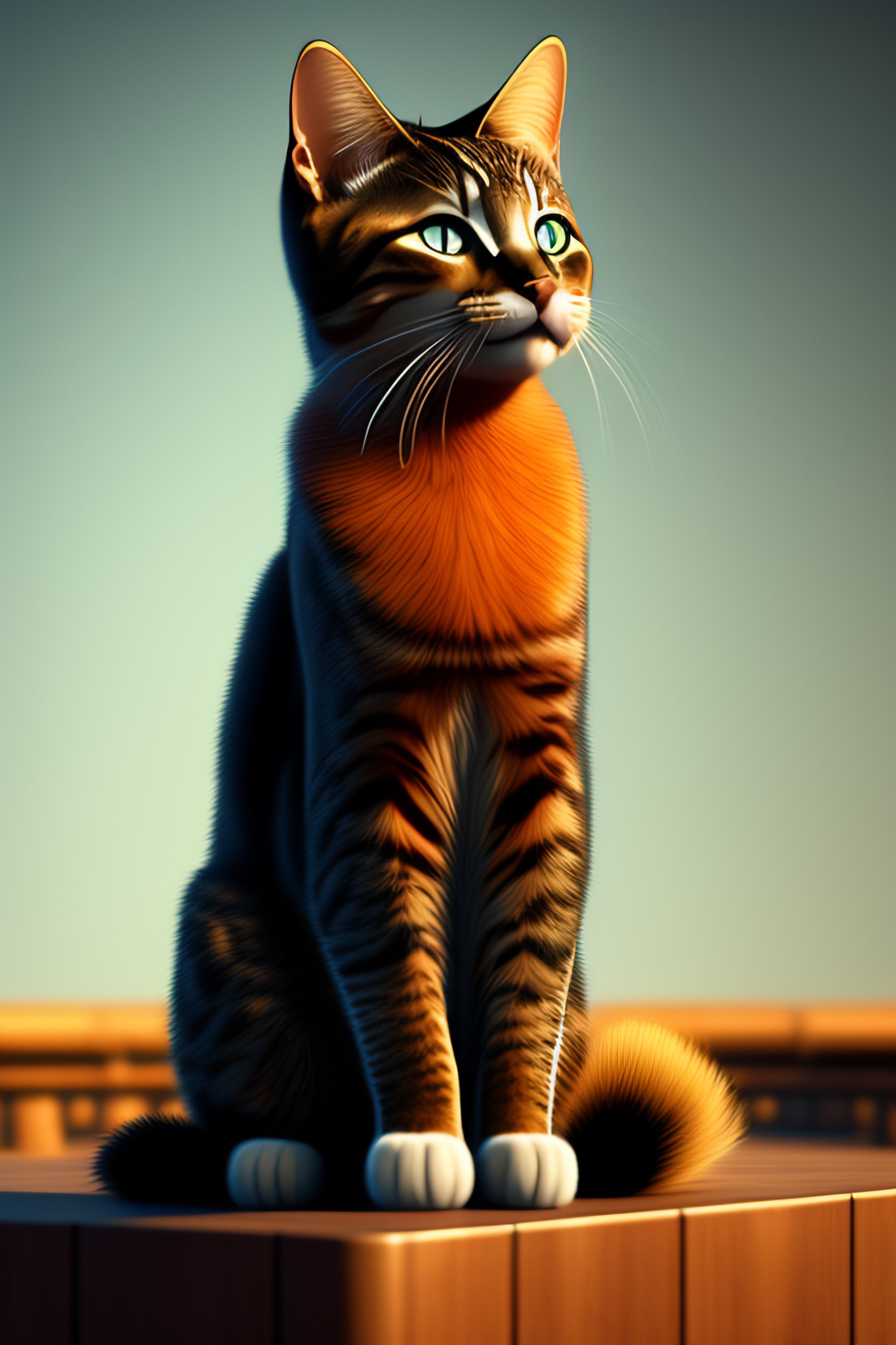 Lexica - Digital art, anthropomorphic cat talking to an audience