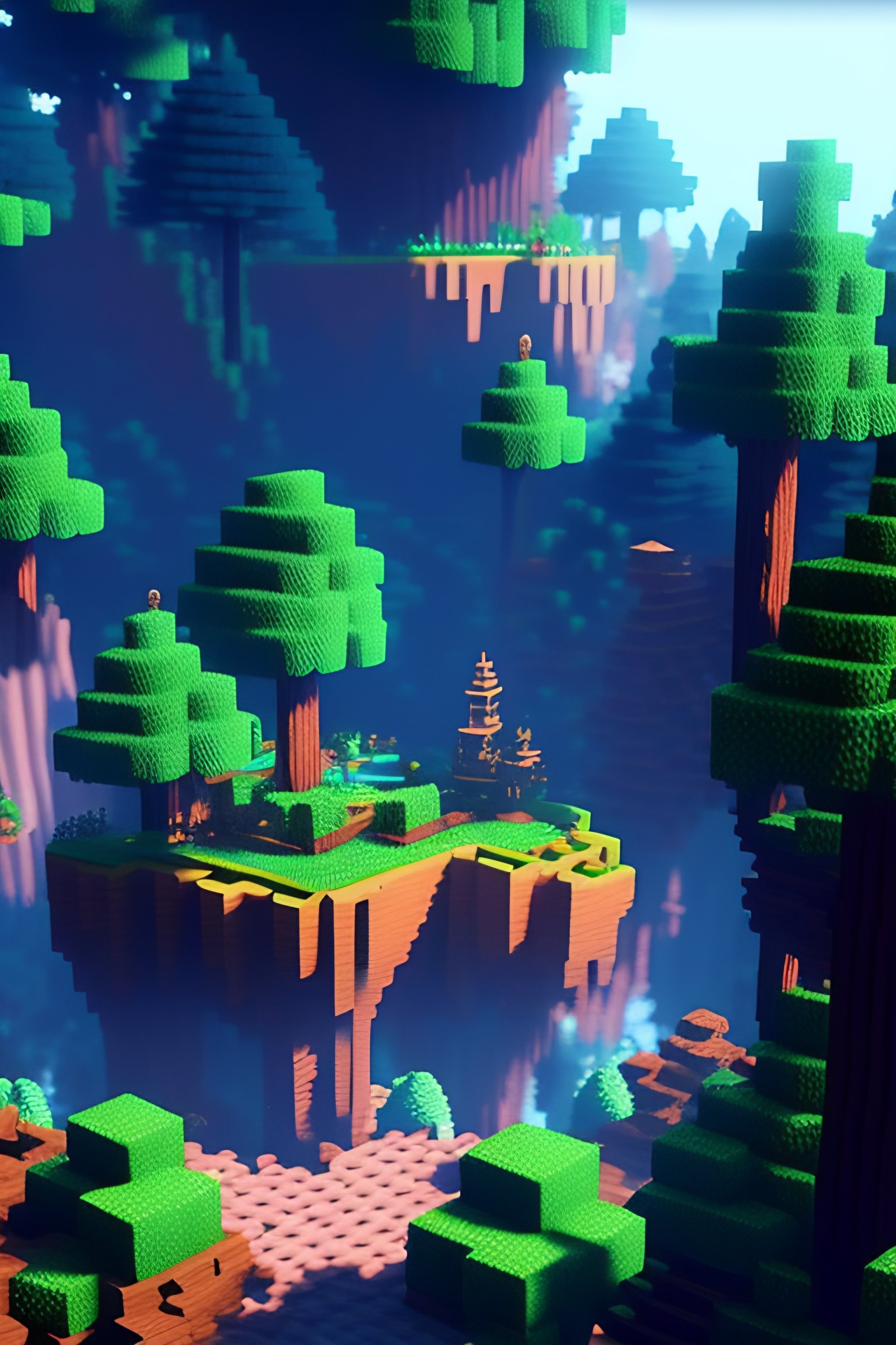 Lexica - Mystical forest in Minecraft, particles, rain, square, big ...