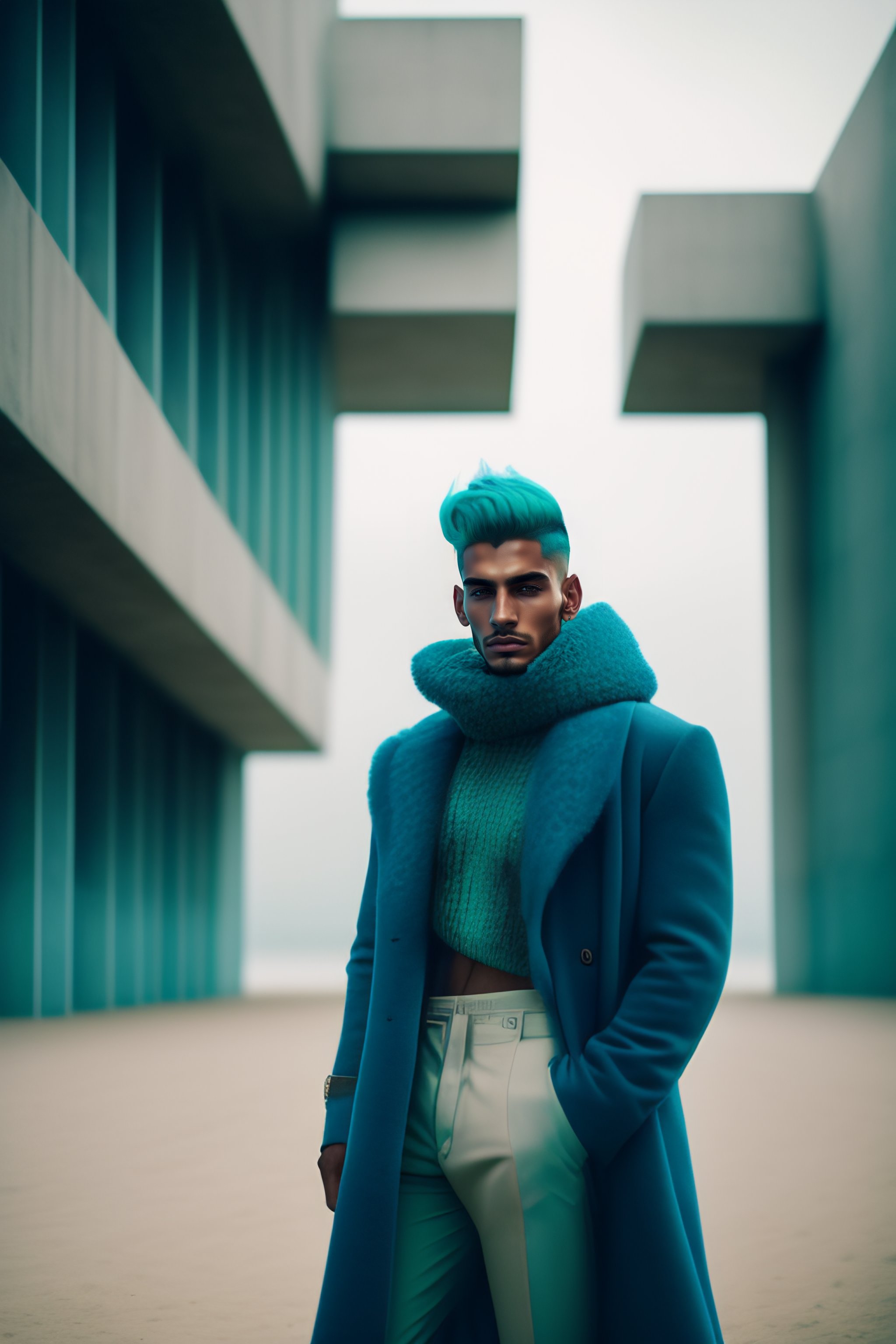 Lexica - Portrait of haute couture beautiful arab cyberpunk male V with ...