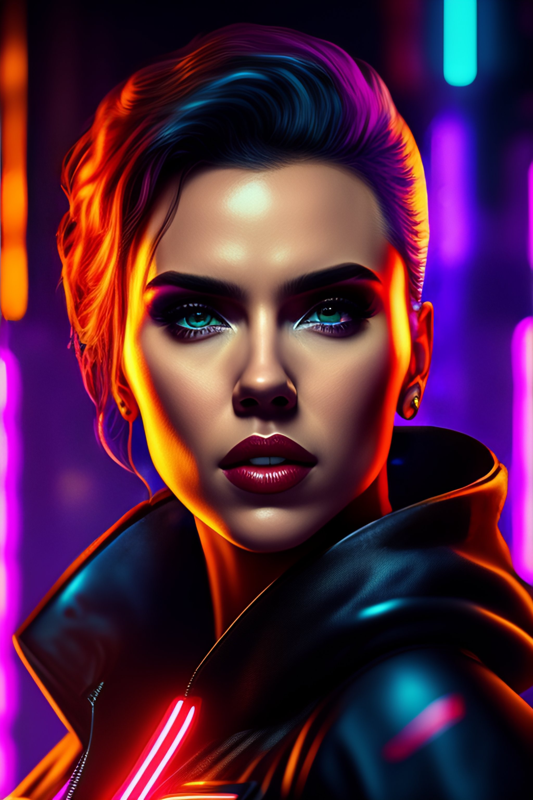 Lexica - Scarlett johansson portrait, cyberpunk 2 0 7 7, cyberpunk judy ...