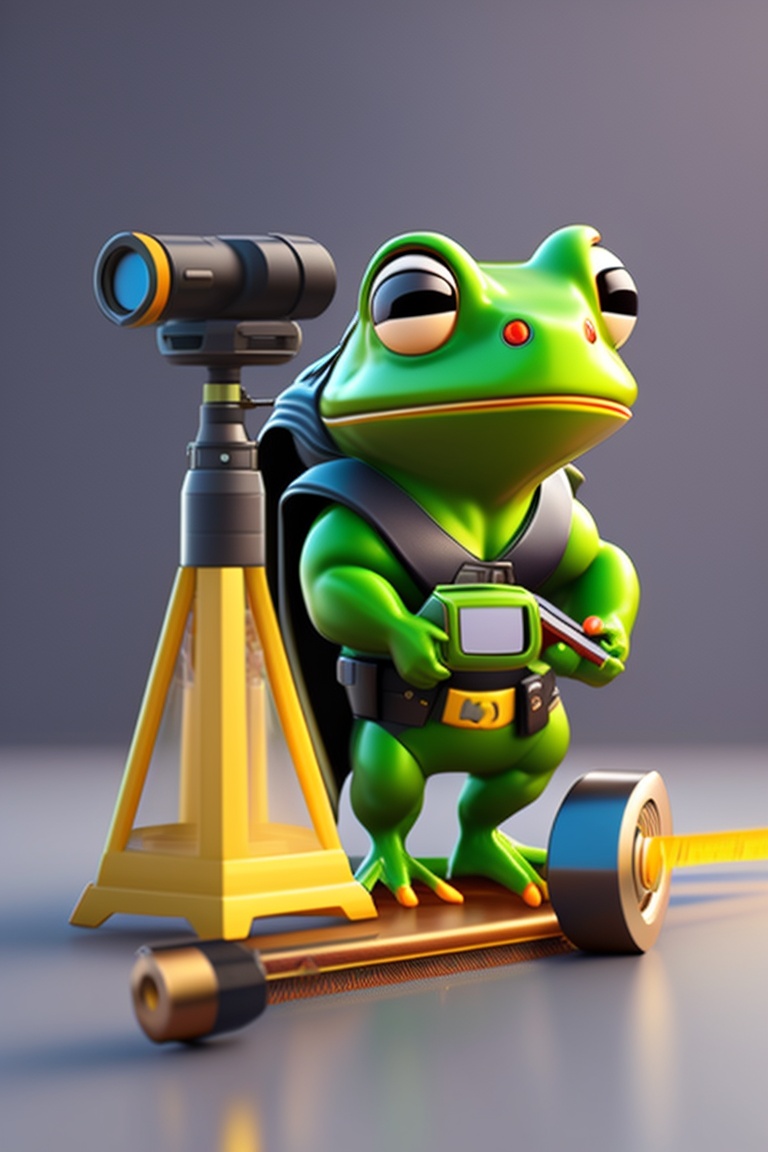 Lexica - Superhero stylized civil engineer frog with measuring tape ...