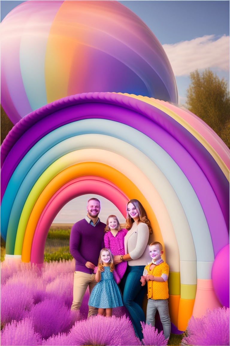Lexica - Family photo session in a lilac, family, mom, dad, children ...