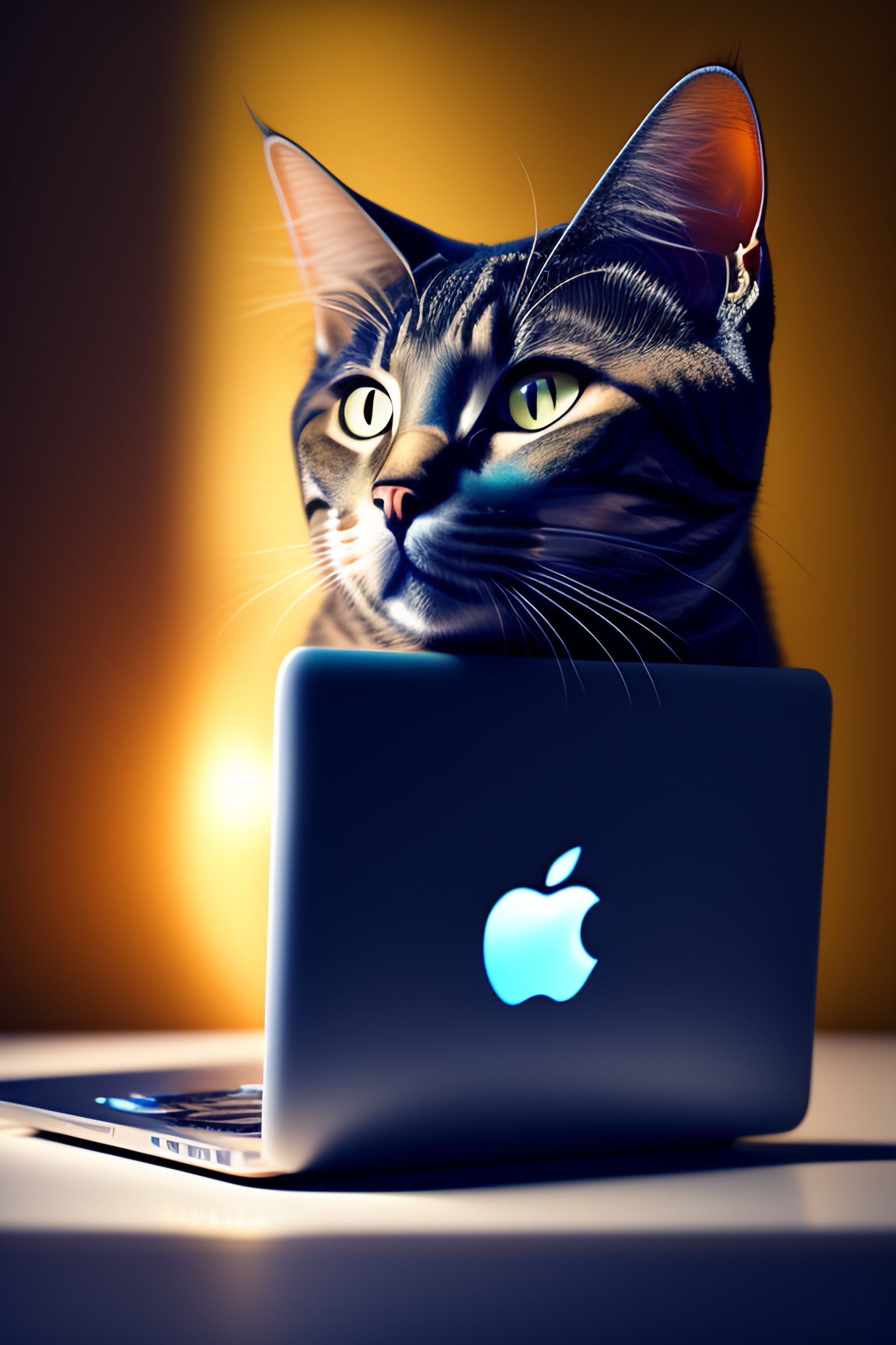 Lexica - Cat with MacBook space