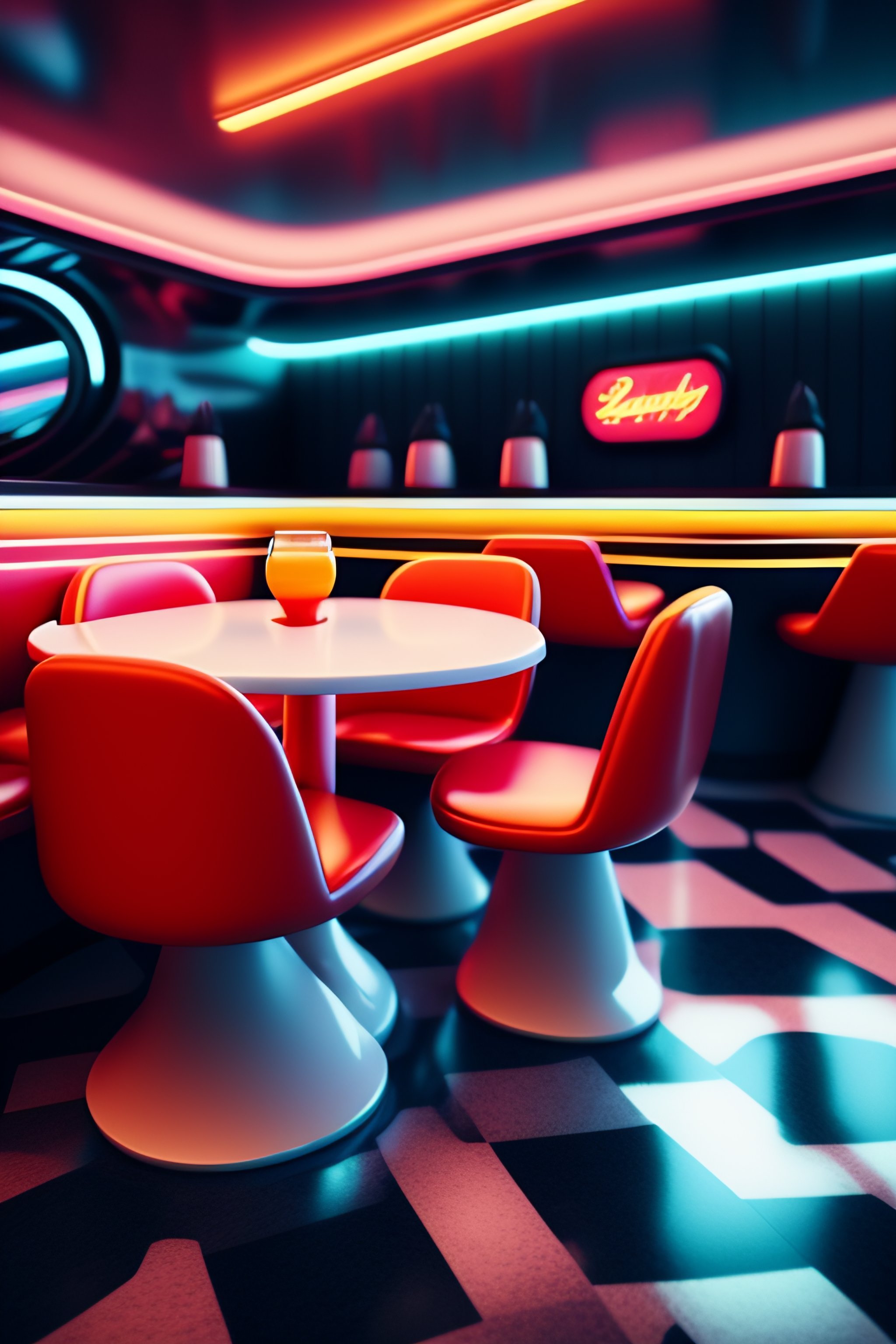 Lexica - 1 9 7 5 googie cyberspace themed classic american diner ...