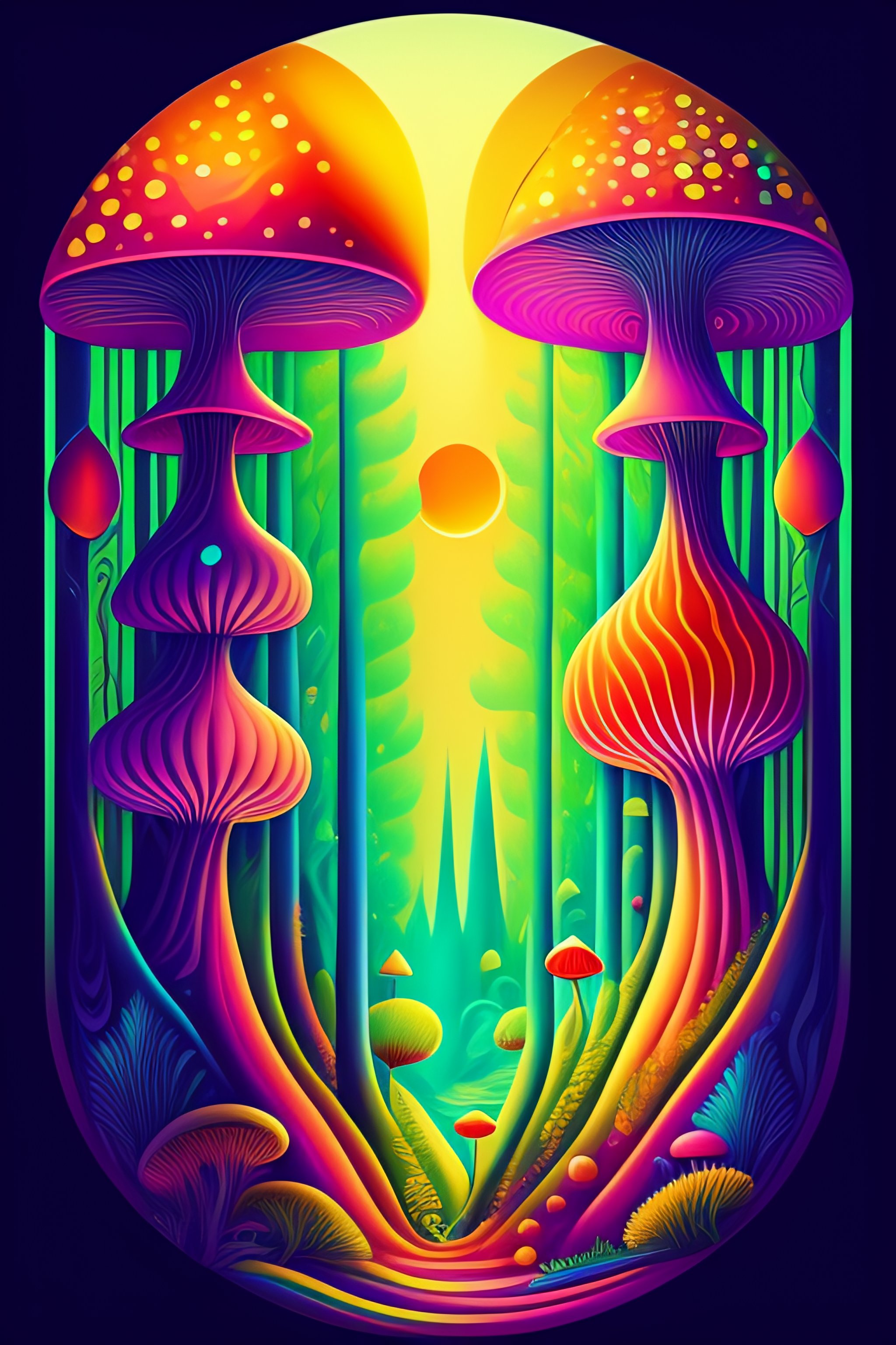 Lexica - Magic mushroom forest stylized, soothingly fluid, neo-Art ...