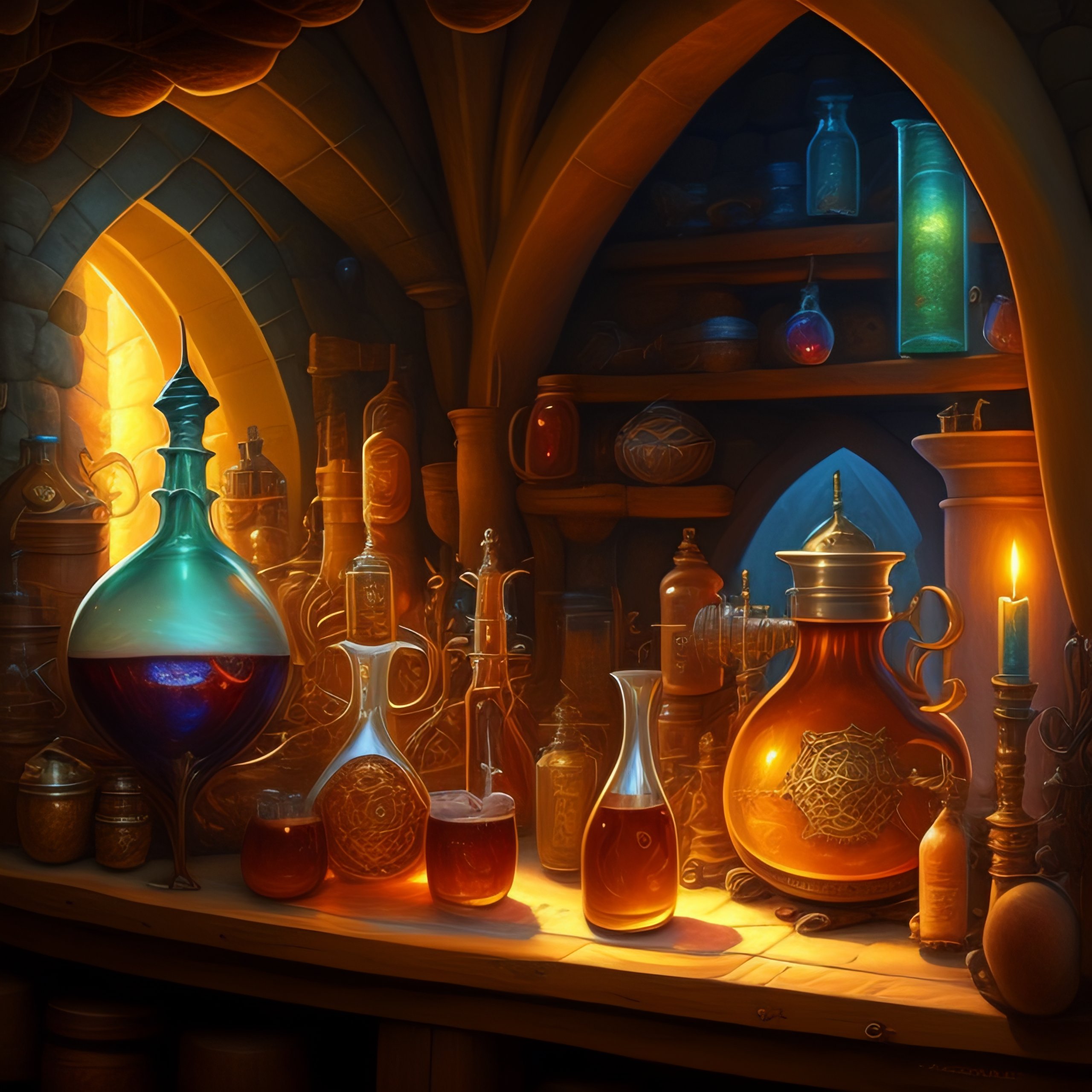 Lexica - Maximalist surrealism cluttered fantasy medieval alchemist's ...