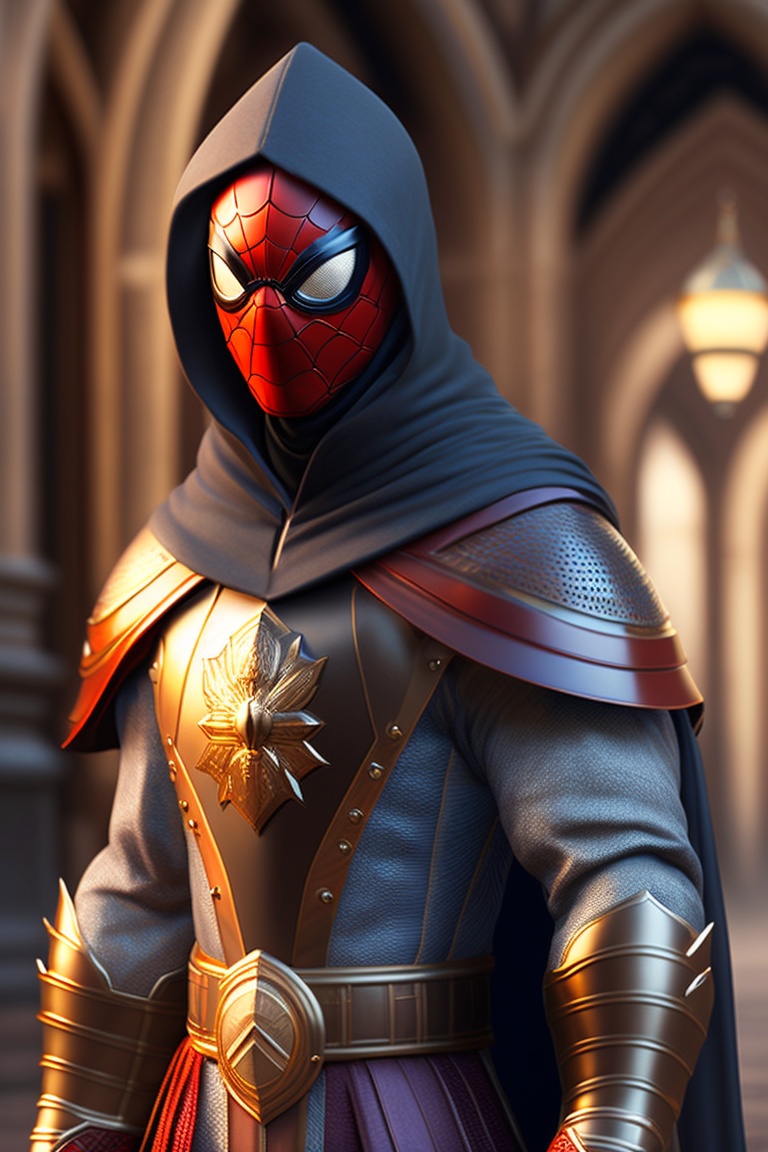 Lexica - Spiderman wearing 13th century assassin robes with hidden ...