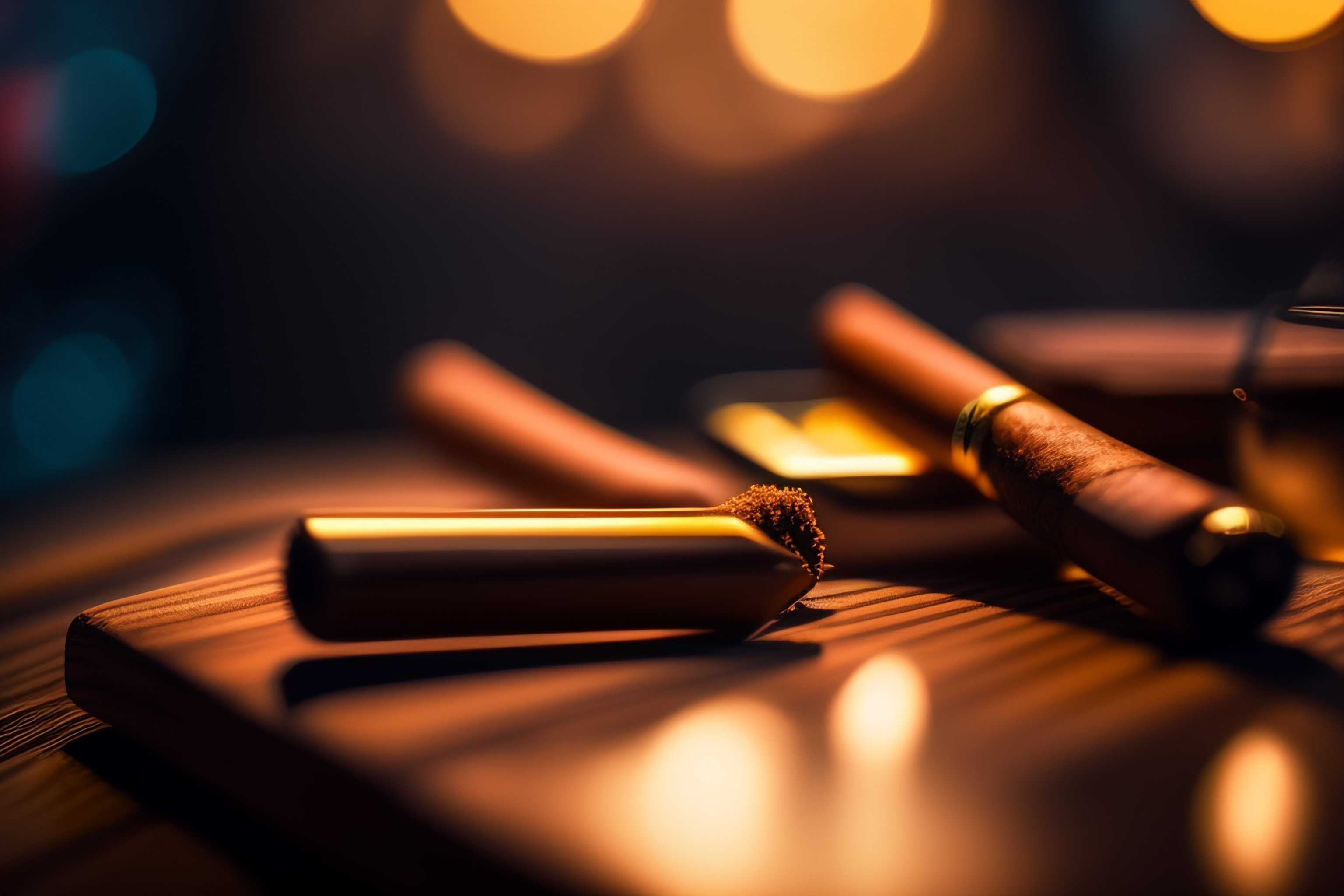 Lexica - Photo of cuban cigars on a wooden table, simon stalenhag, 8k ...