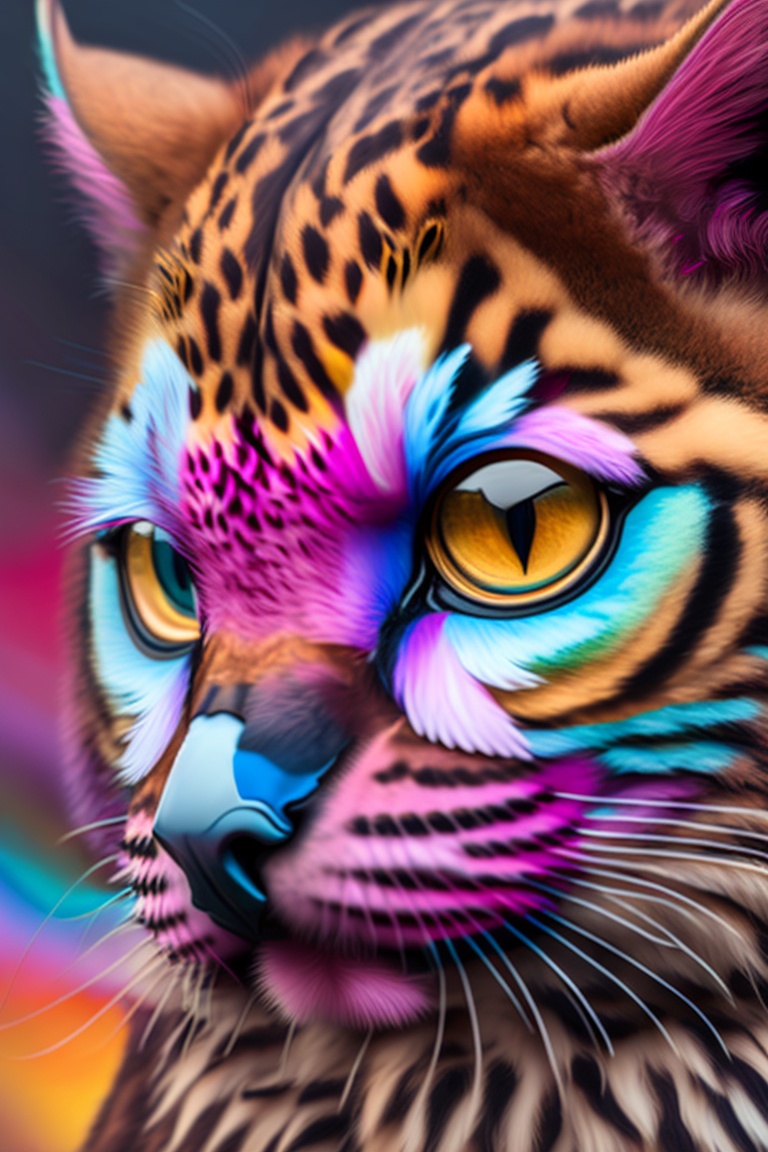 Lexica - Ultra close-up photo of a face of fuzzy owl semi Panther with ...