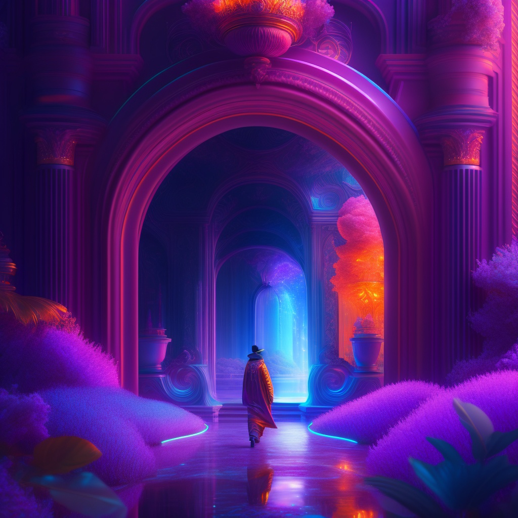 Lexica - DMT dream, fantasy world, neon glow, 8k photographic style ...