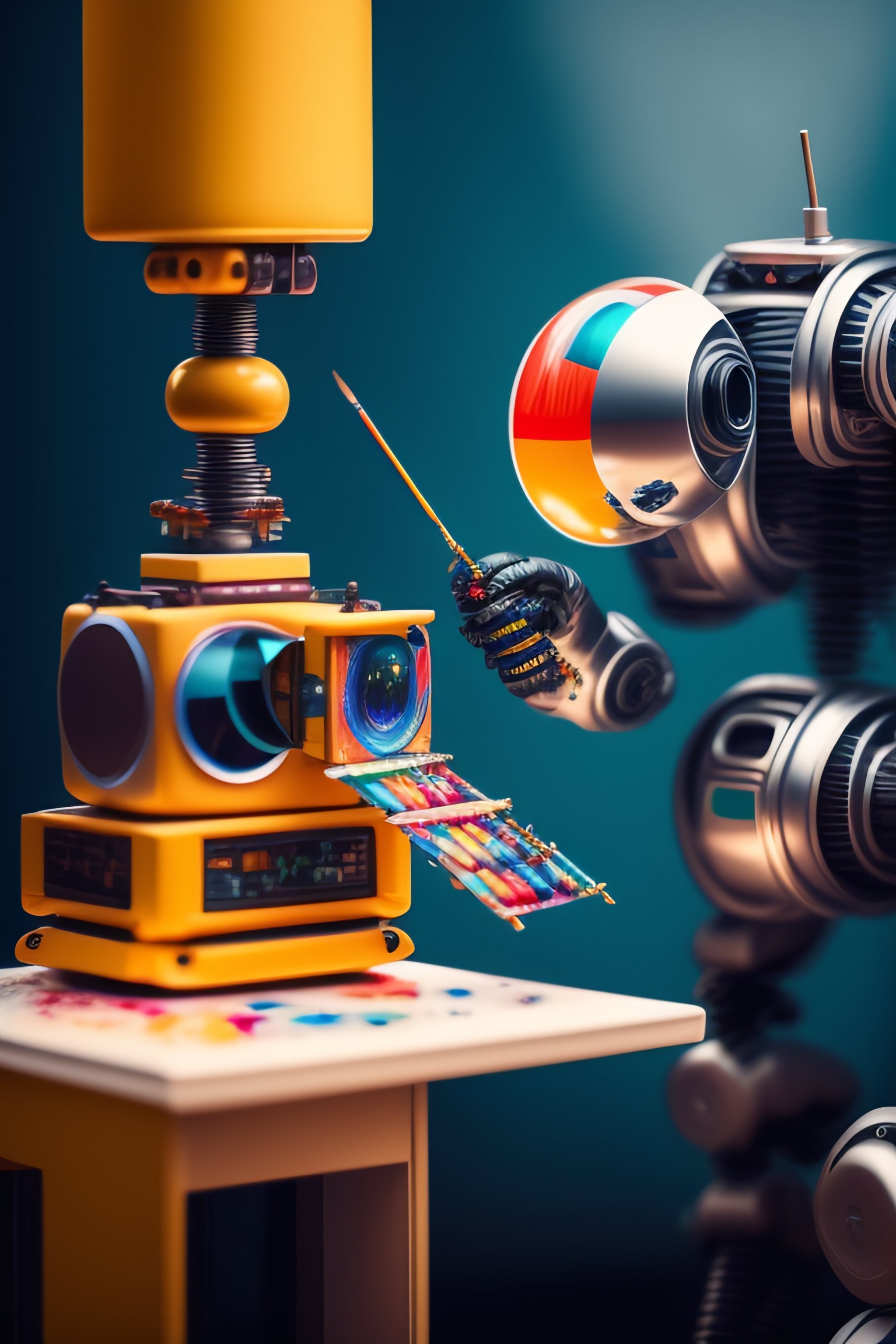 Lexica - A robot painting a picture of another robot painting a picture ...