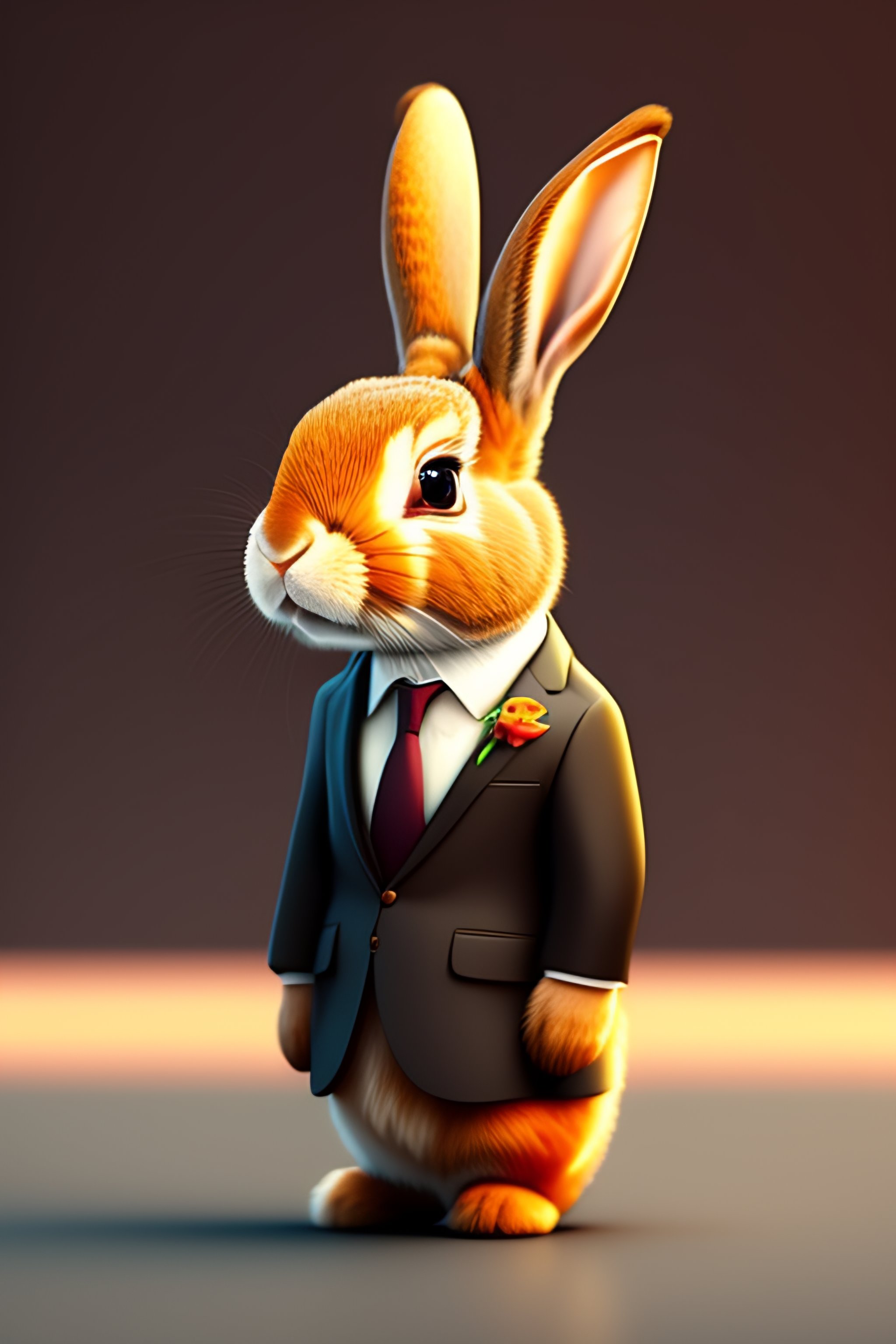 Lexica - Rabbit in a suit in cartoon style