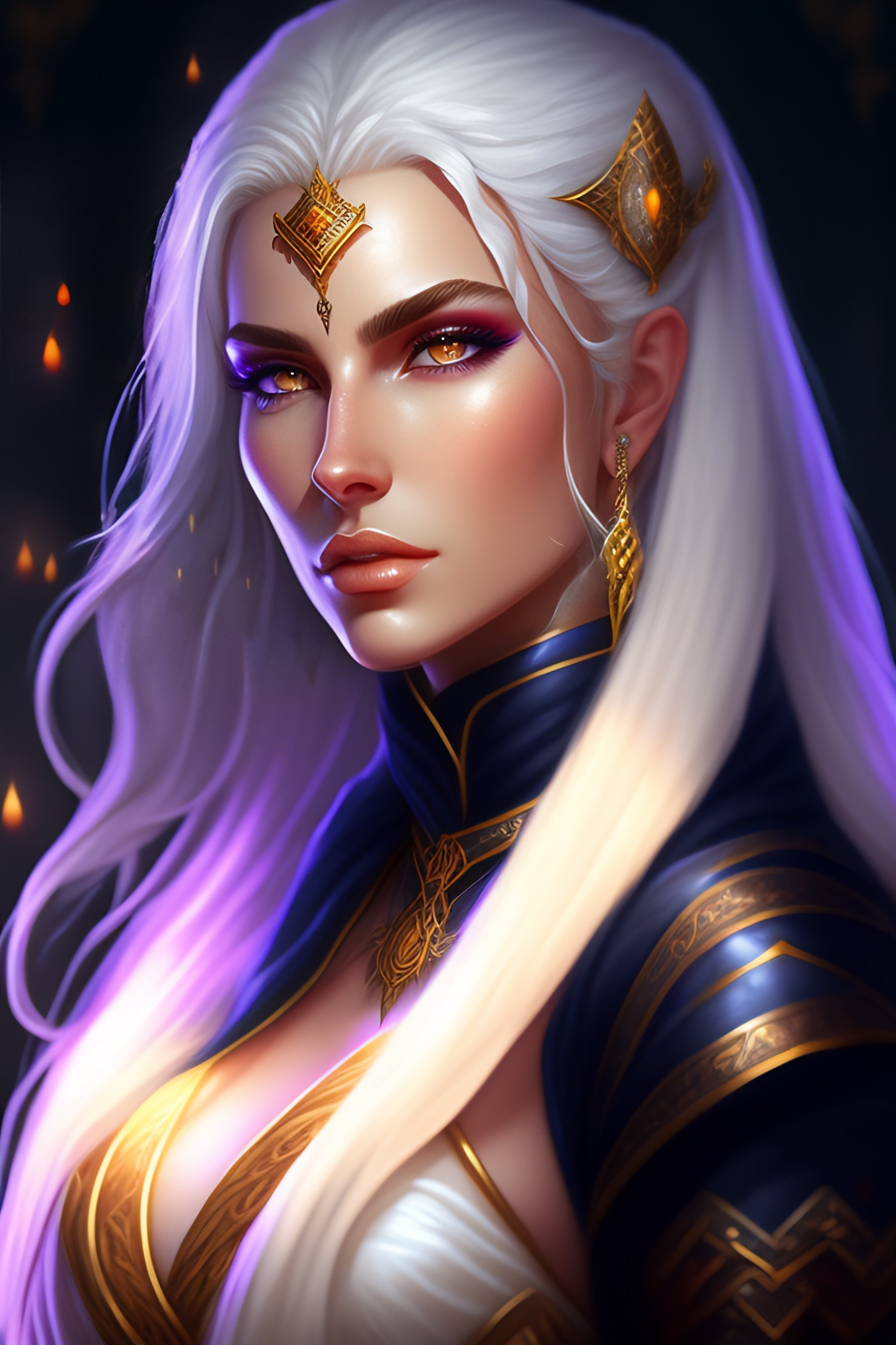 Lexica - Mage godess with white hair, mage god with black hair, pale ...