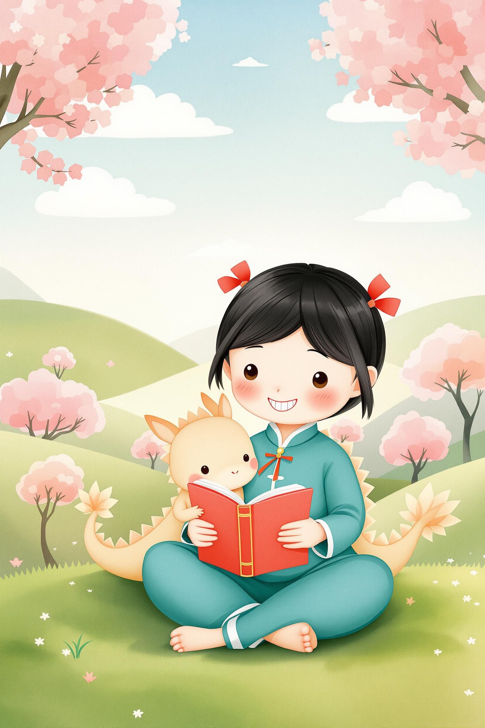 Lexica - A cute Chinese girl named Momo with big eyes and a goofy grin ...