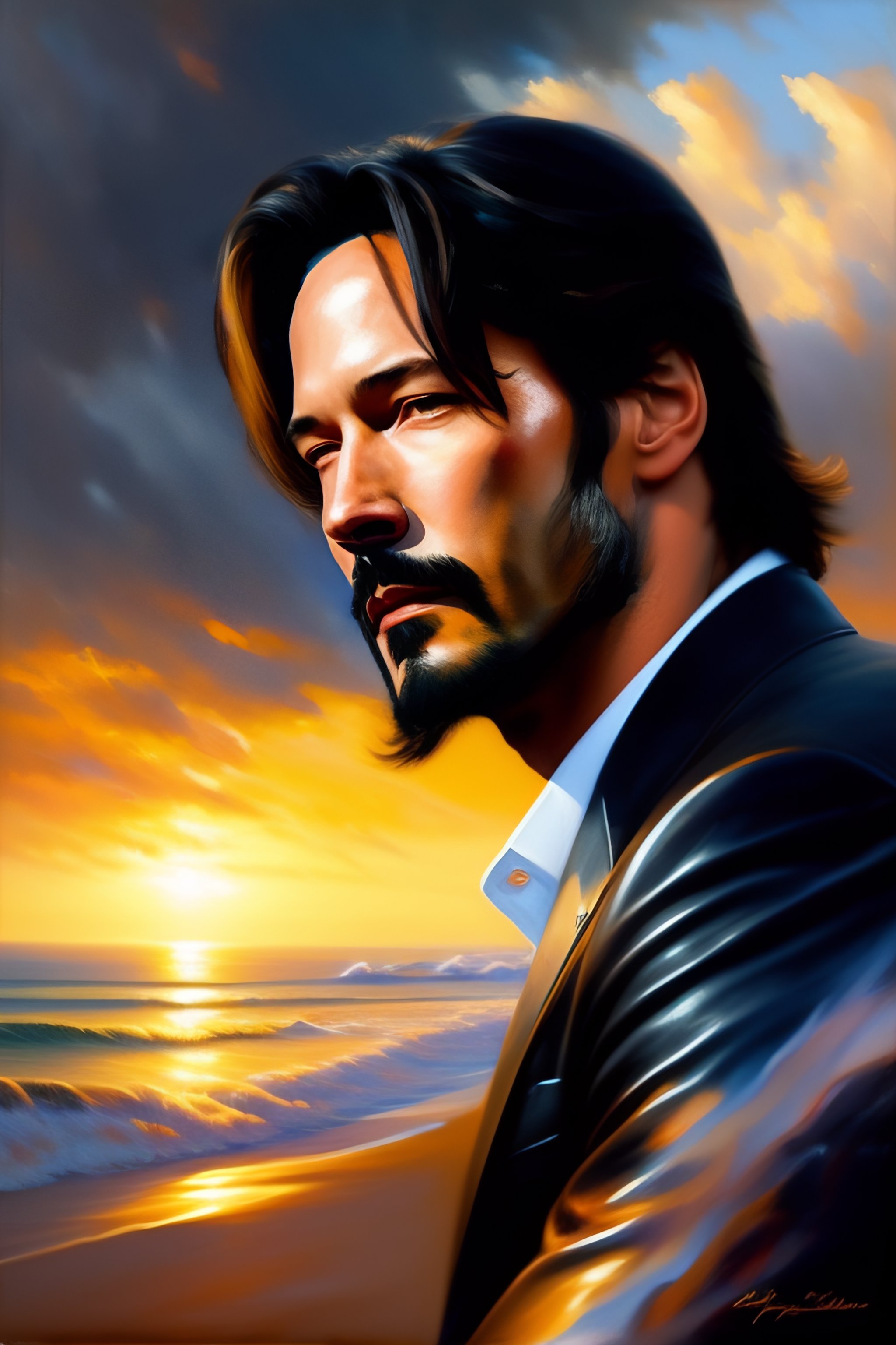 Lexica - Keanu Charles Reeves, photo, detailed, dramatic sky ...