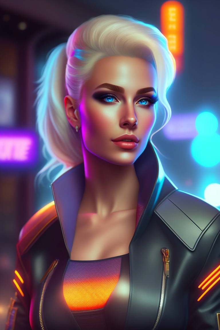 Lexica - Cyberpunk blonde feme fatale reporter, smart but scared night ...